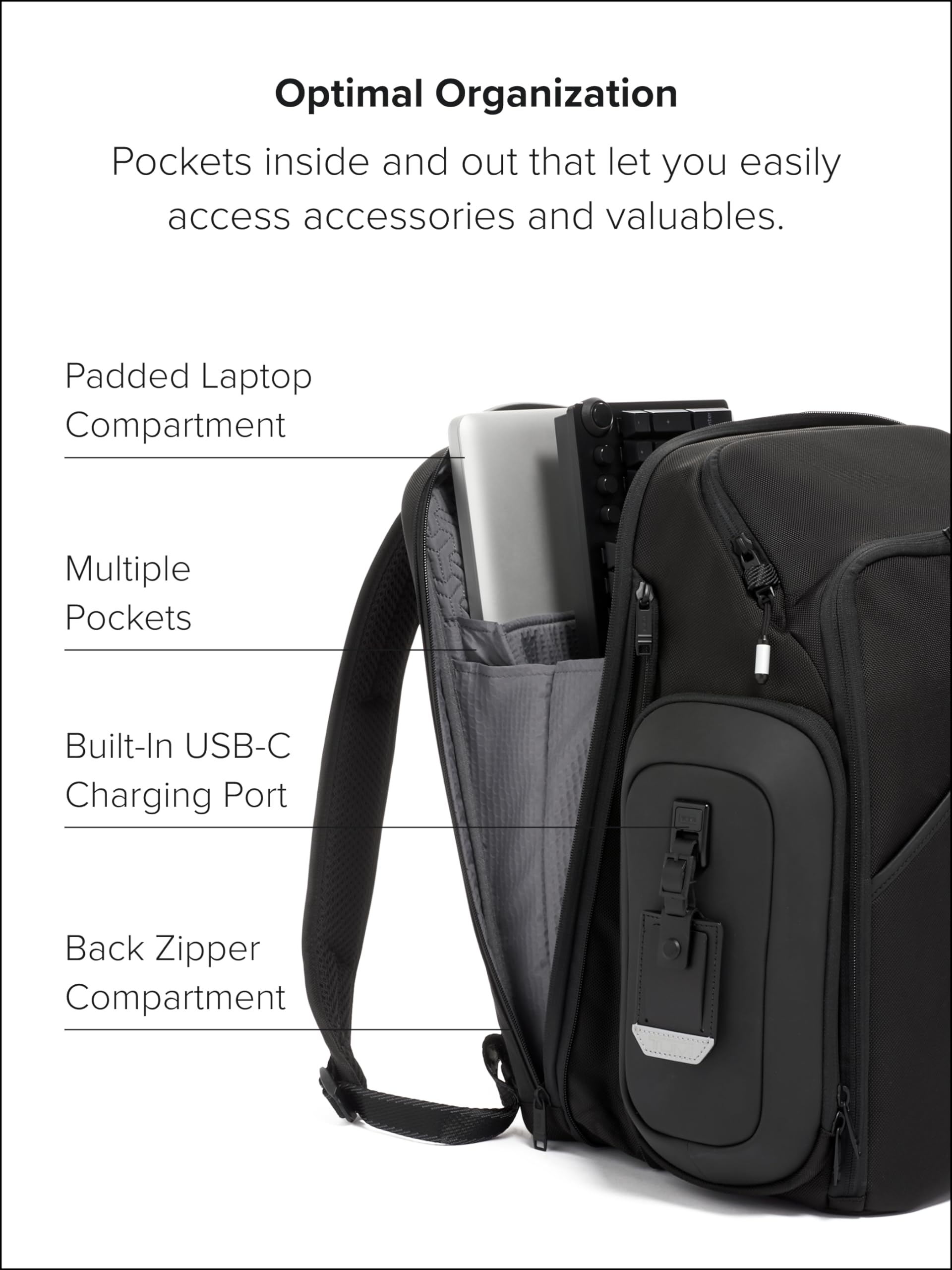TUMI Men's EsportsPro Large Backpack, Black, One Size