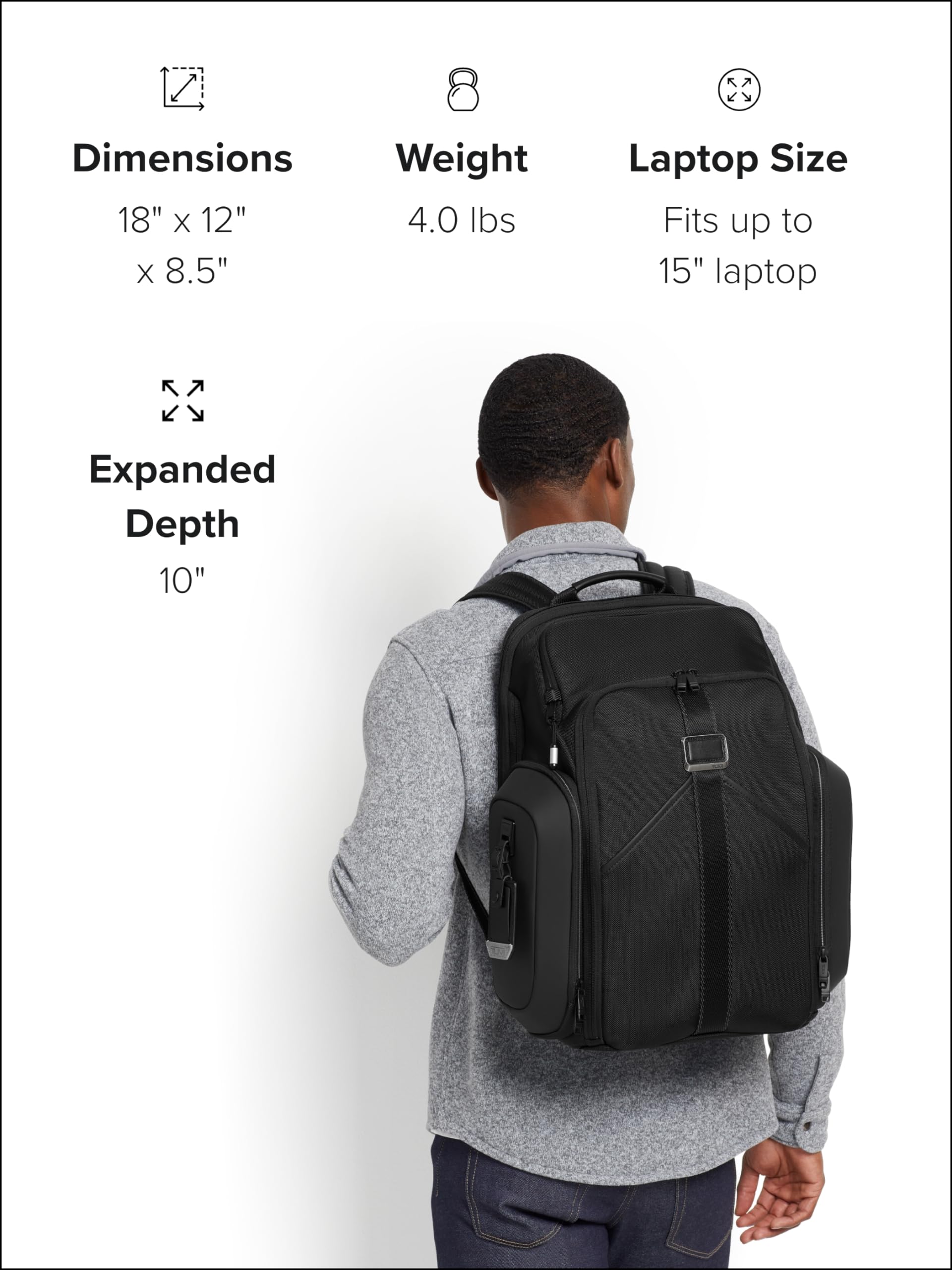 TUMI Men's EsportsPro Large Backpack, Black, One Size