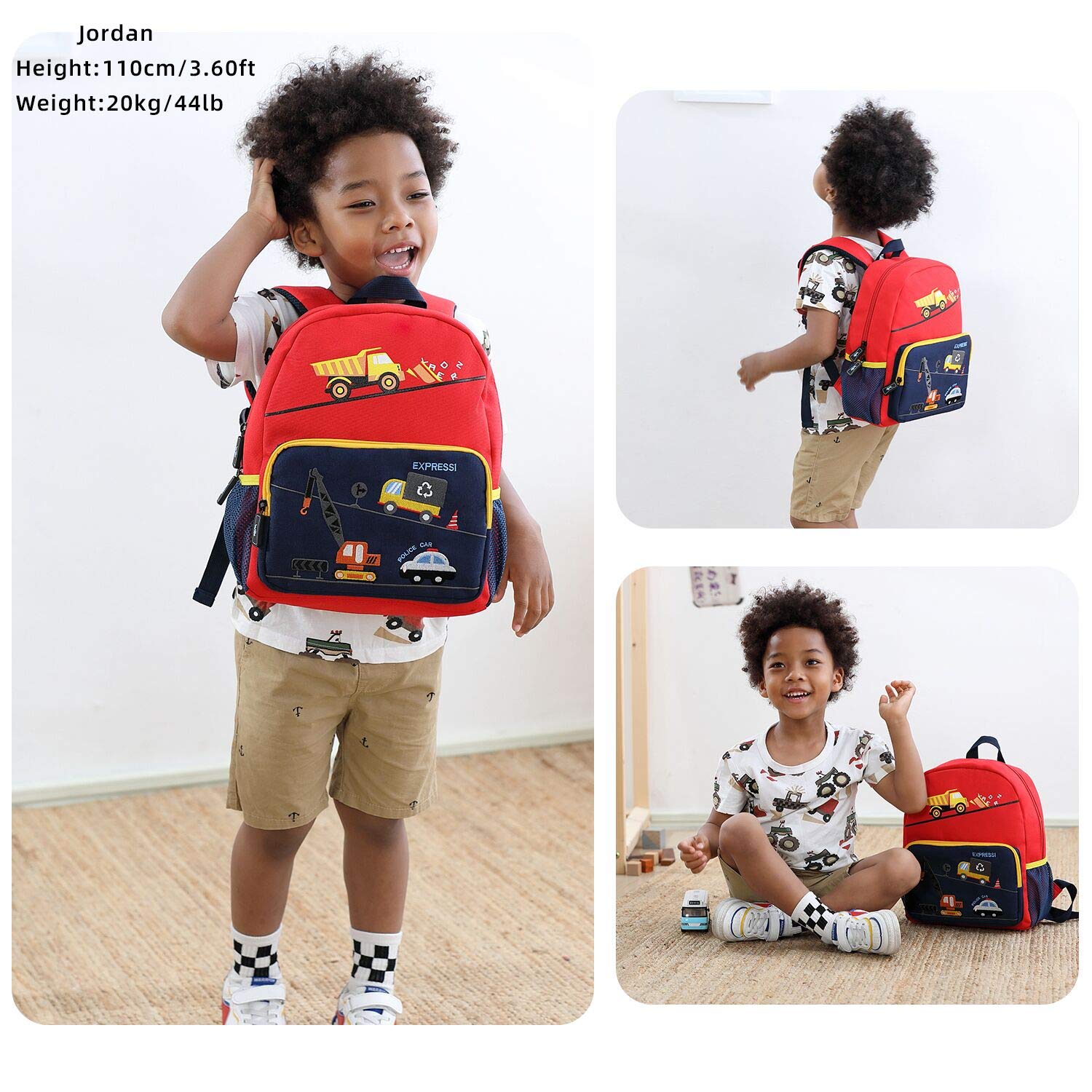 willikiva Car Dinosaur Kids Toddler Backpack for Boys and Girls Children Waterproof Preschool Bag(Bus)