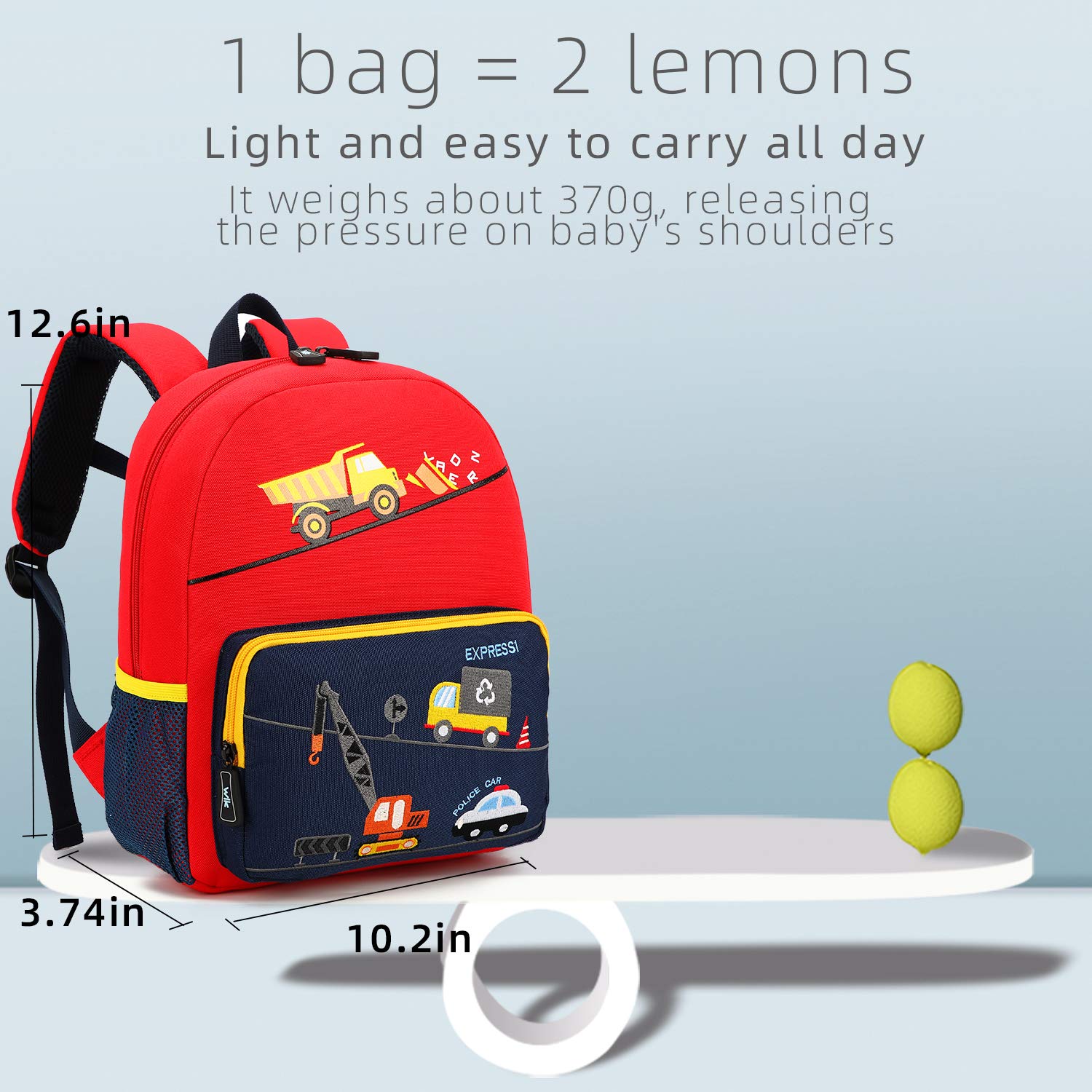 willikiva Car Dinosaur Kids Toddler Backpack for Boys and Girls Children Waterproof Preschool Bag(Bus)