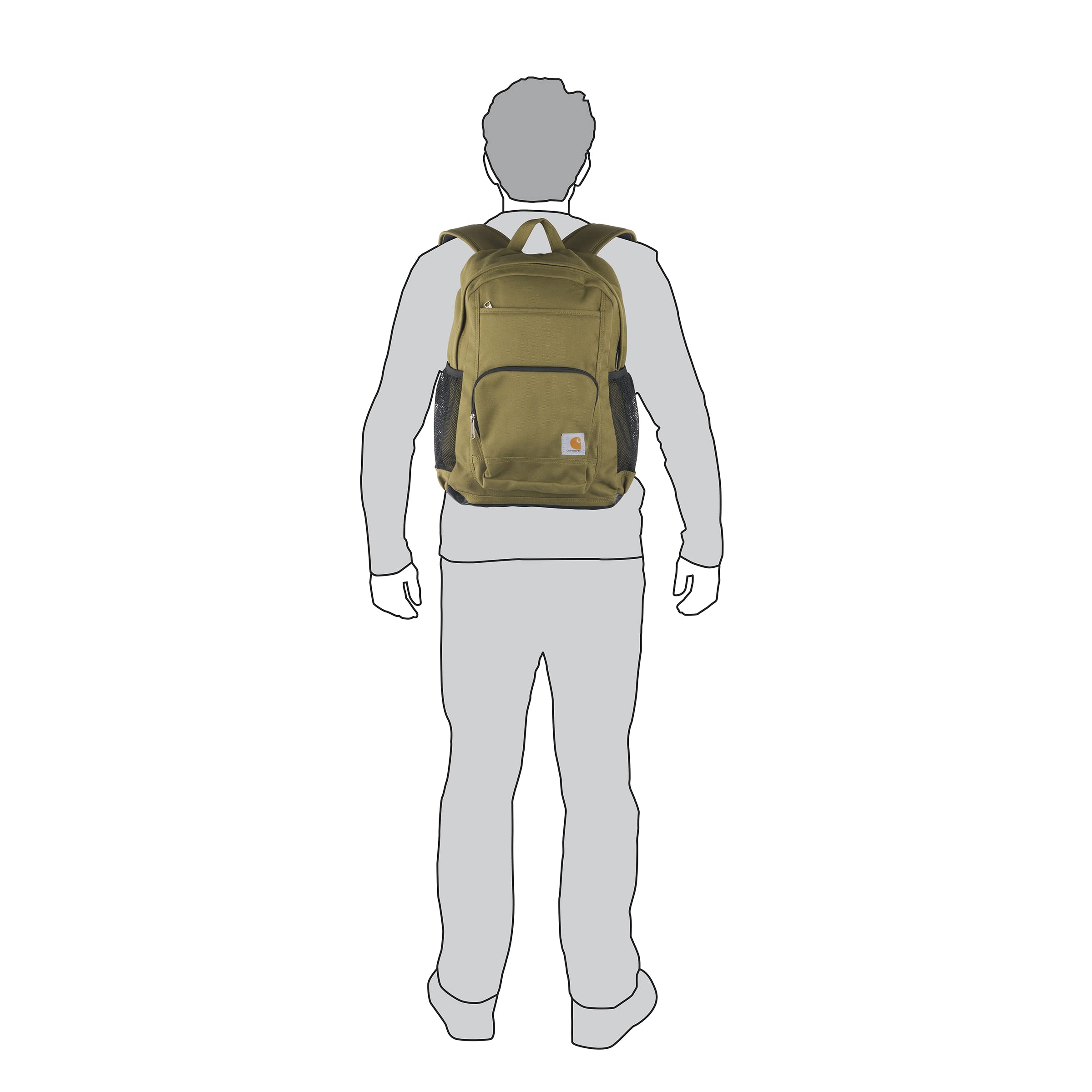 Carhartt 23L Single-Compartment Backpack, Durable Pack with Laptop Sleeve and Duravax Abrasion Resistant Base, Brown, One Size