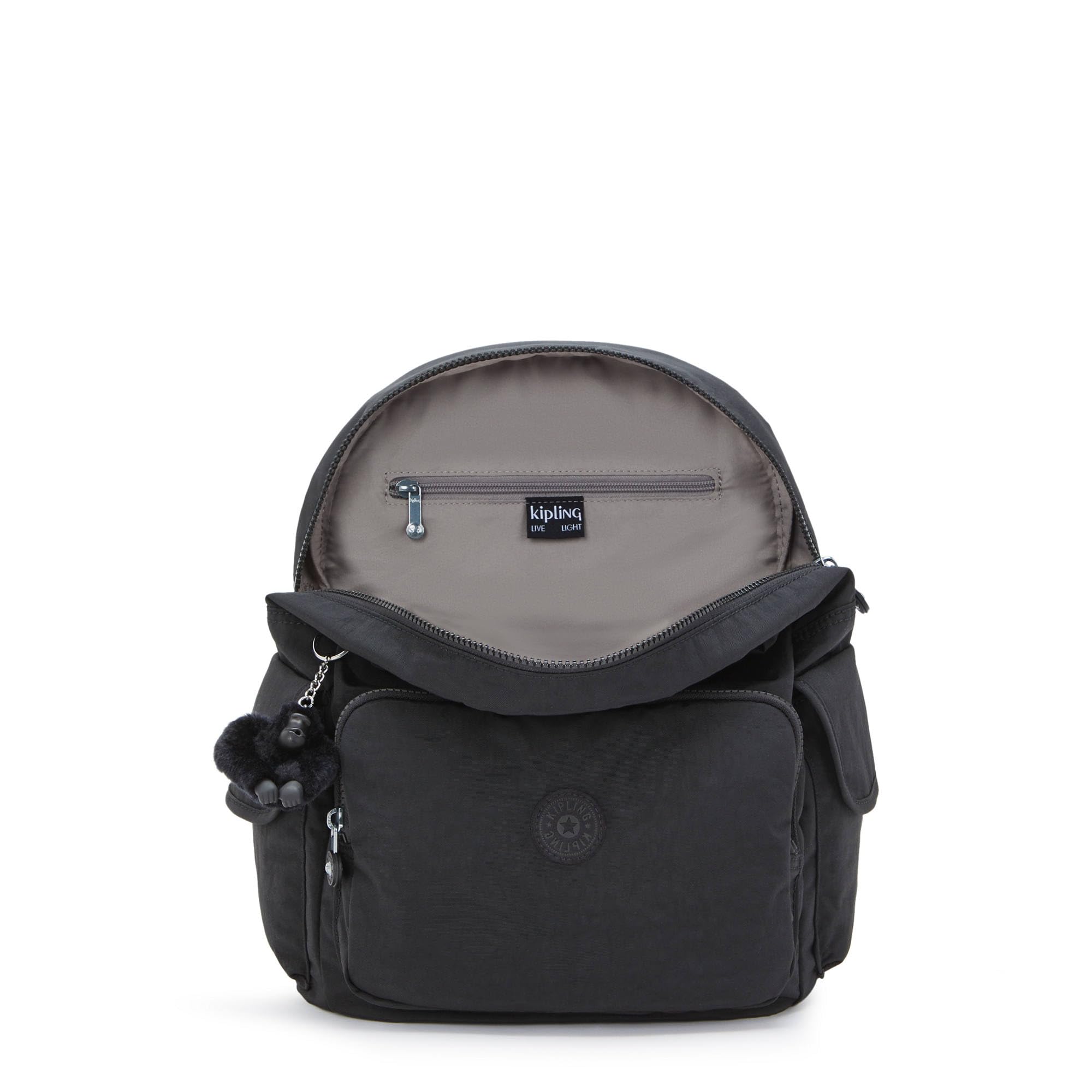 Kipling Women's City Pack Medium Backpack, Black Noir, 10.5" L x 14.5" H x 6.75" D