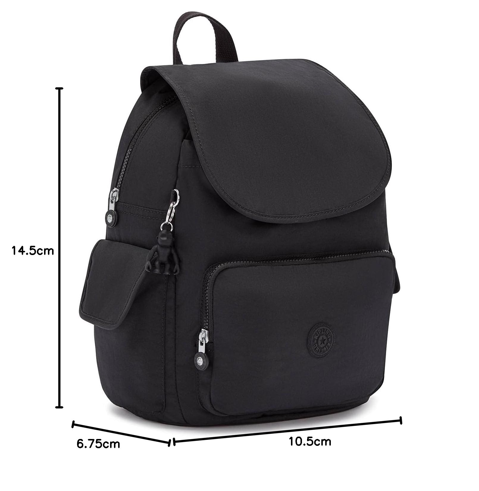 Kipling Women's City Pack Medium Backpack, Black Noir, 10.5" L x 14.5" H x 6.75" D