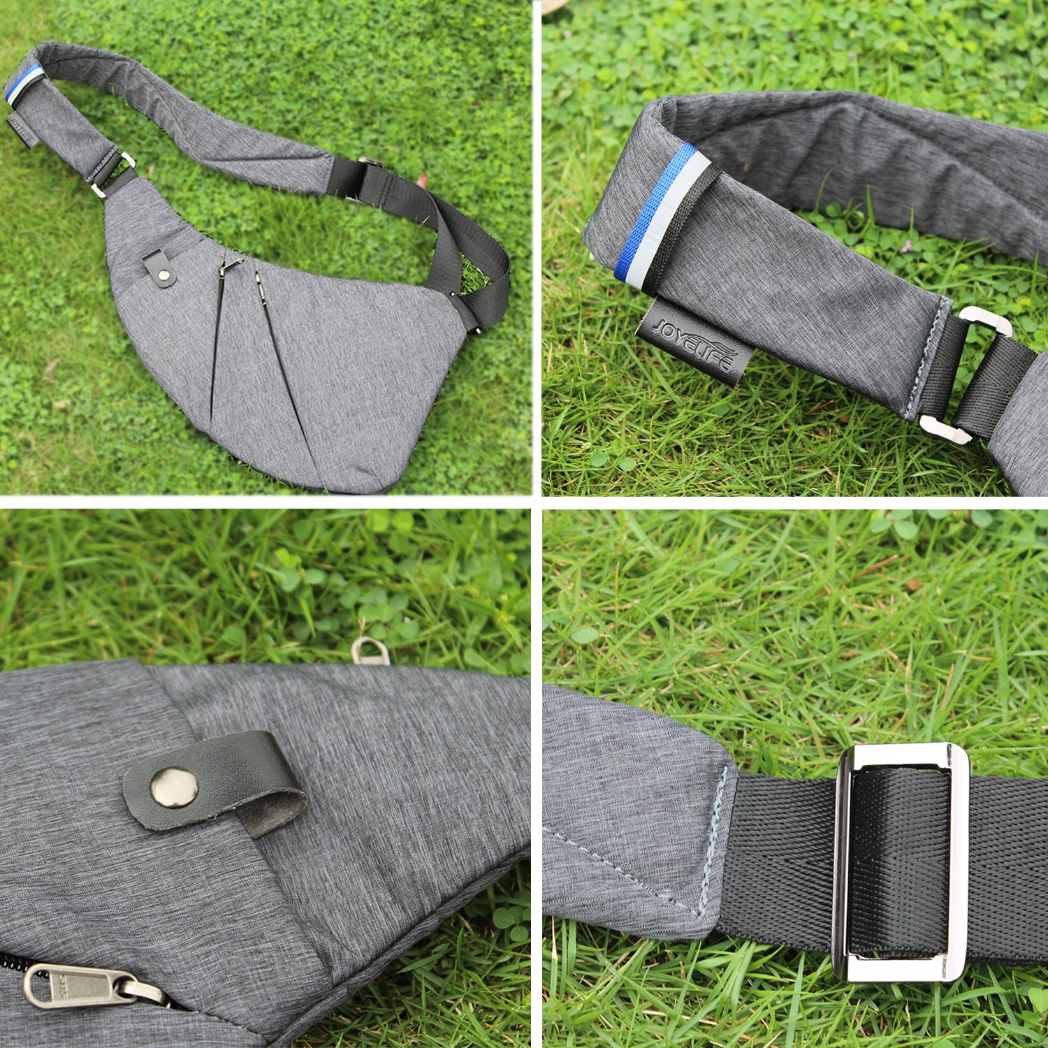 TOPNICE Sling Bag Crossbody Chest Shoulder Personal Pocket Bag Anti Theft Travel Bags Daypack for Men Women Water Resistance (Gray)