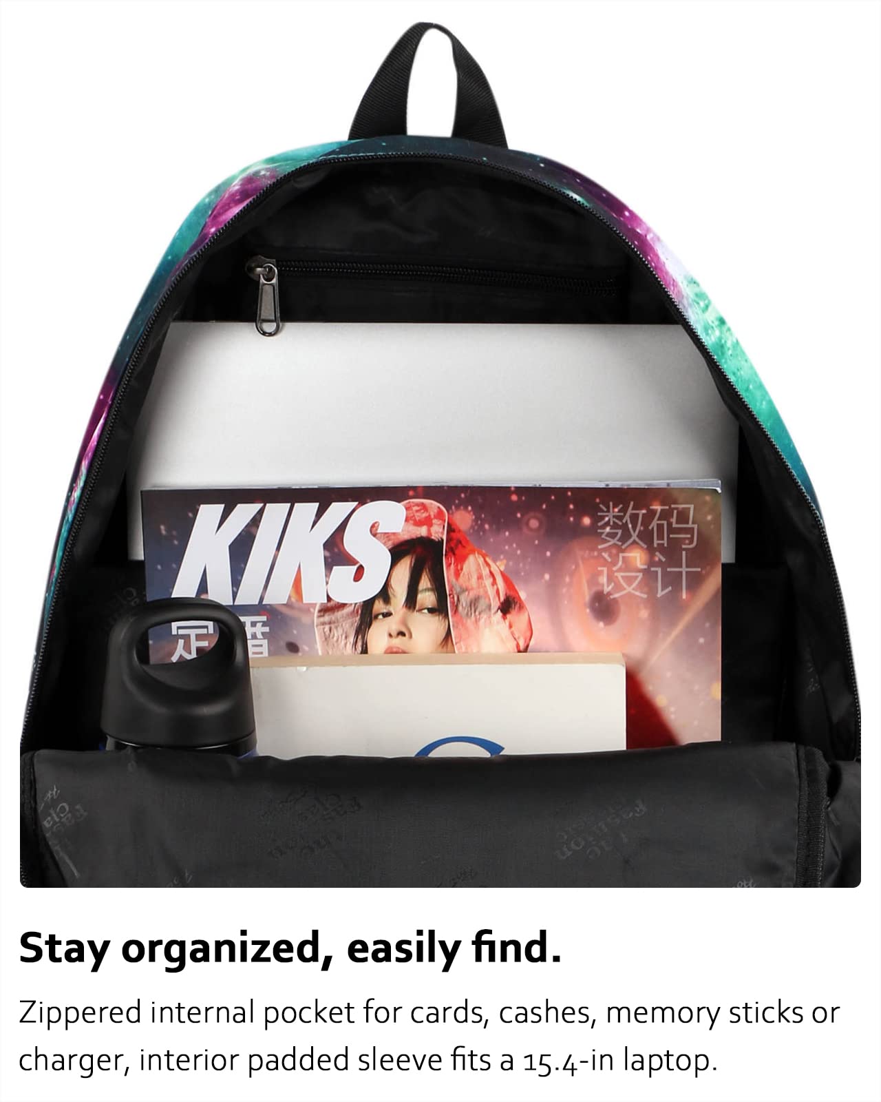 HotStyle TRENDYMAX Galaxy Backpack for School Girls, Boys & Kids, Green