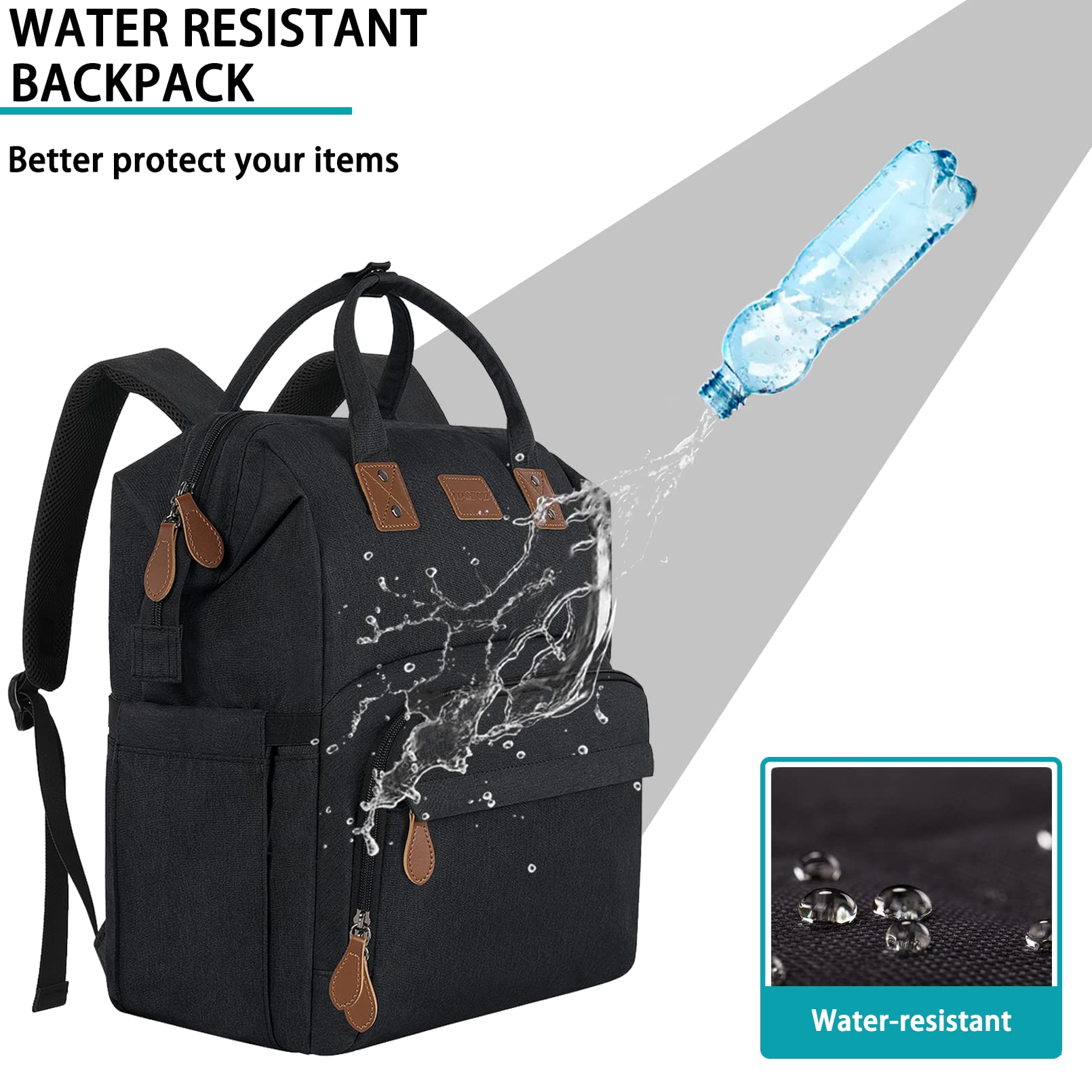 Gifts for Him Her, Extra Large Lunch Backpack, 17 Inch Travel Laptop Backpack for Women Men, USB Port College School Student Bookbag, Insulated Cooler Backpack Lunch Box Nurse Work Backpacks, Black