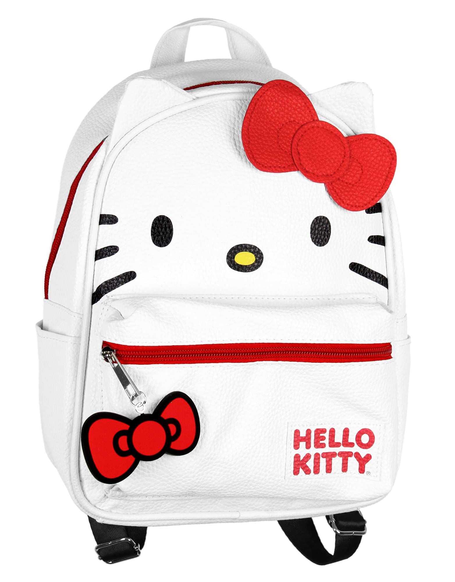 Hello Kitty Signature Bow Face and 3D Ear Design Faux Leather Mini Backpack