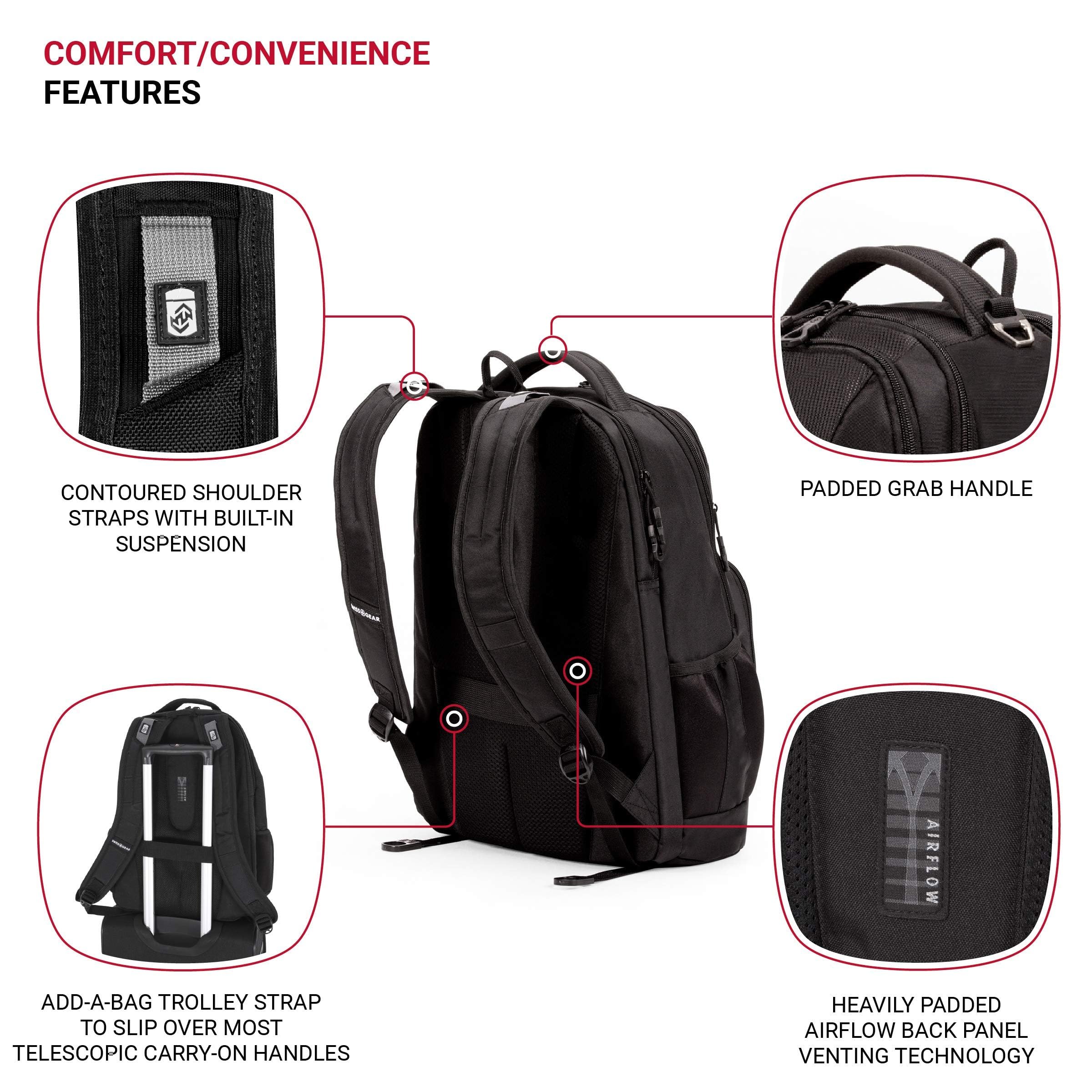SwissGear 5698 Laptop Backpack, Black, 17-Inch