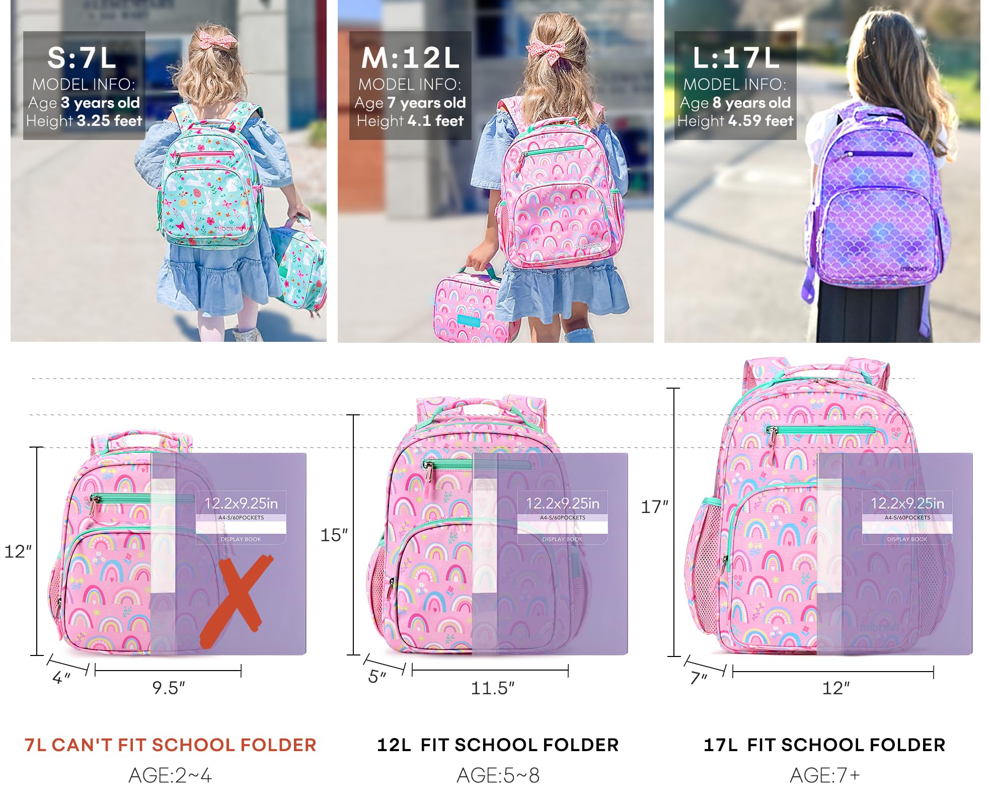 mibasies Toddler Backpack for Kids Boys Girls Daycare Preschool Mini backpack