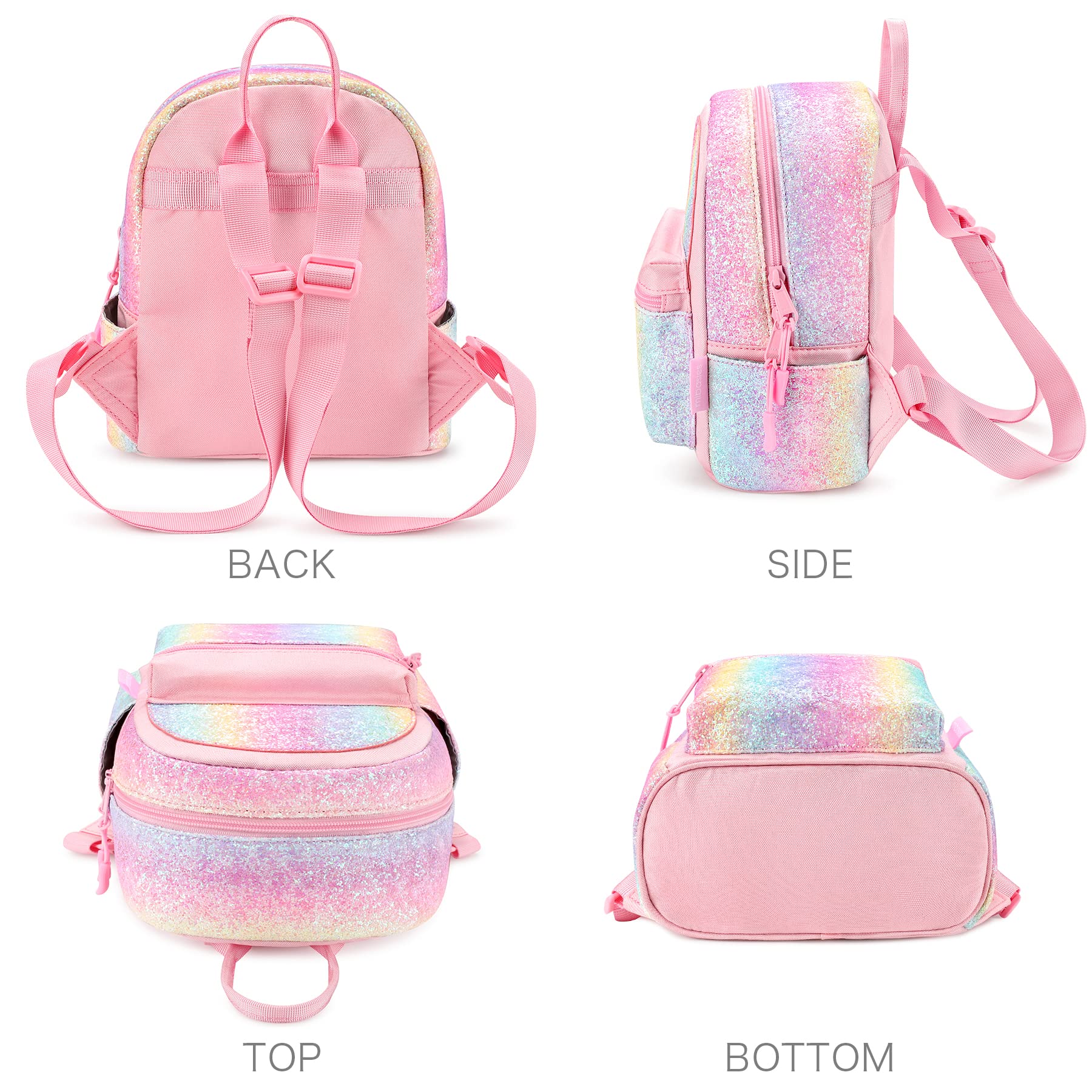 mibasies Mini Backpack for Girls Kids Rainbow Purse