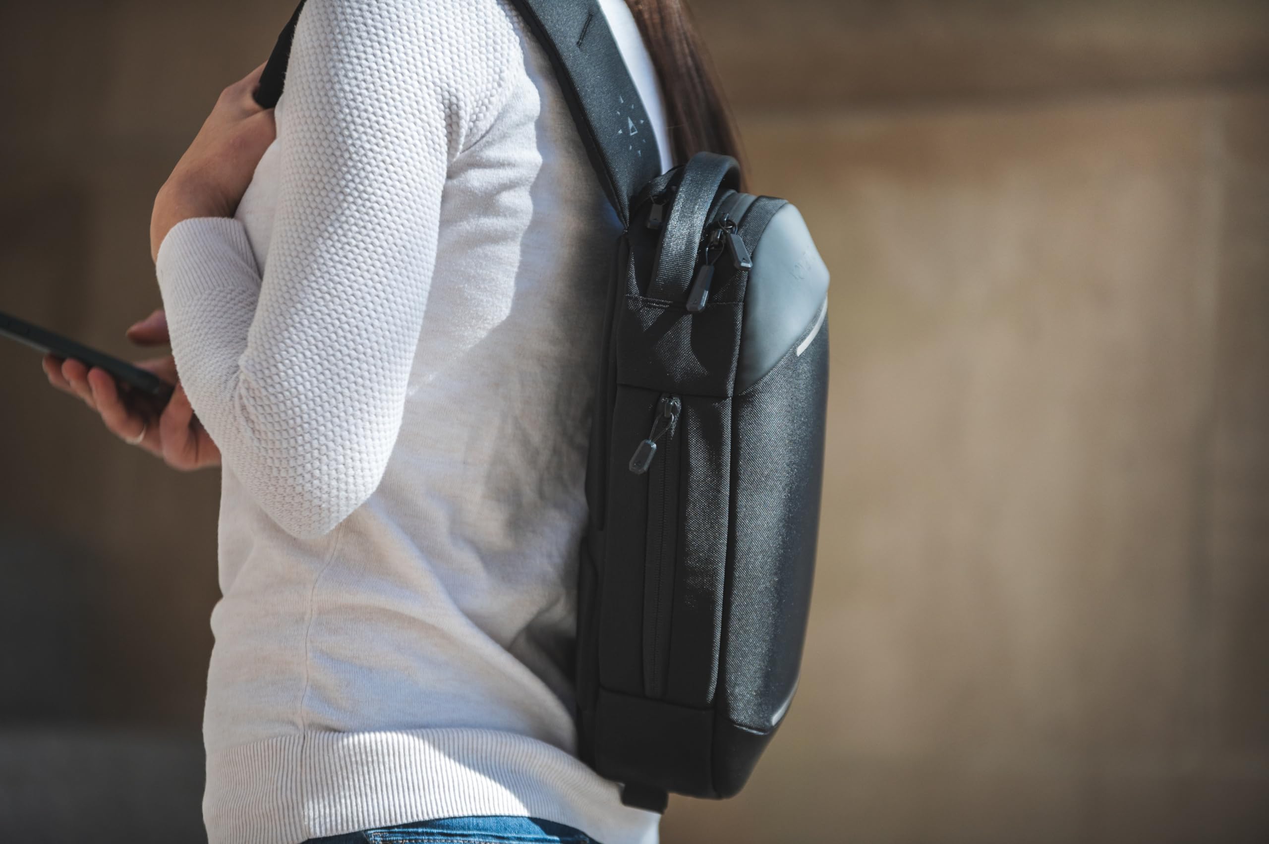 NOMATIC Navigator Premium Sling 6L (Black) | Crossbody Anti-Theft Sling Bag | Tech Organization, Water Resistant & Cord Passthrough- Minimalist Carry Bag