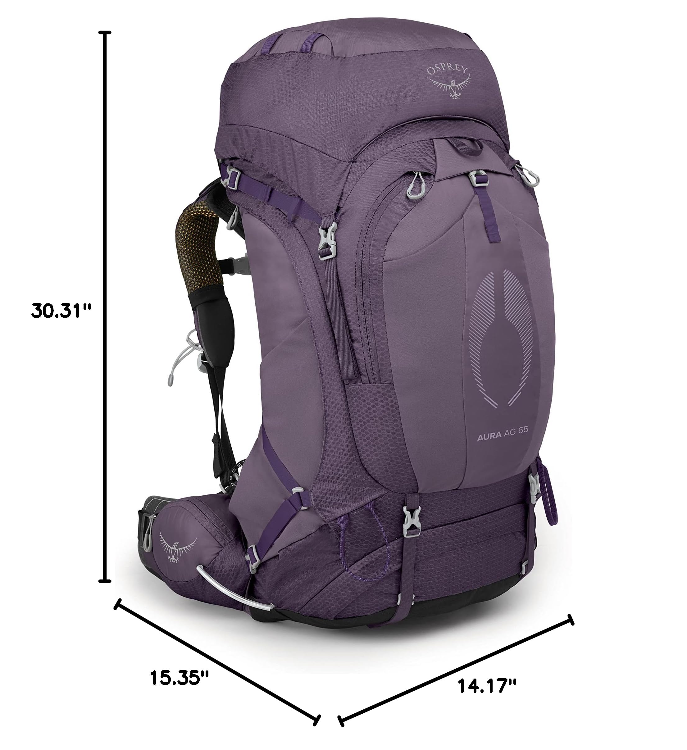 Osprey Aura AG 65 Women's Backpacking Backpack, Enchantment Purple, X-Small/Small