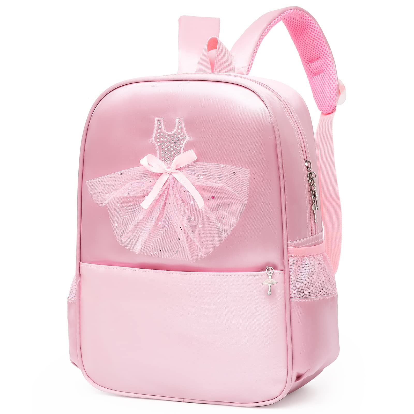 Dorlubel Cute Ballet Dance Backpack Tutu Dress Dance Bag with Key Chain Girls (Pink8 of Dress)