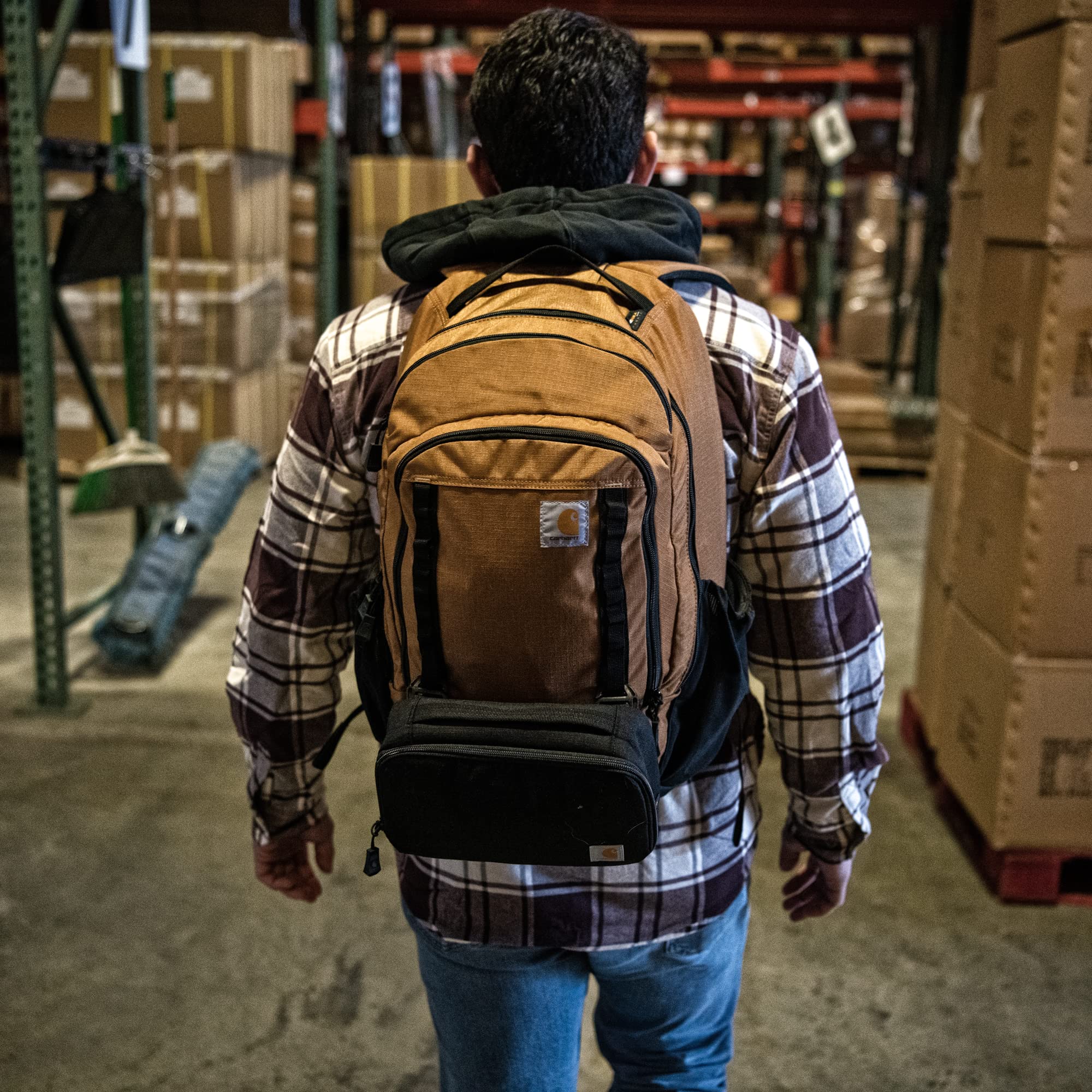 carhartt Cargo Series Large Backpack and Hook-N-Haul Insulated 3-Can Cooler, Black