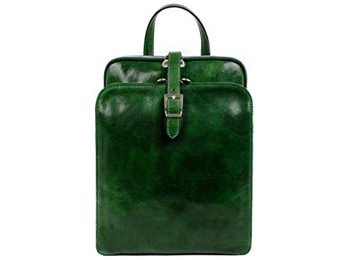 Leather Backpack Convertible to Shoulder Bag - Handmade For Laptops up to 12 Inches Daybag Rucksack - Time Resistance