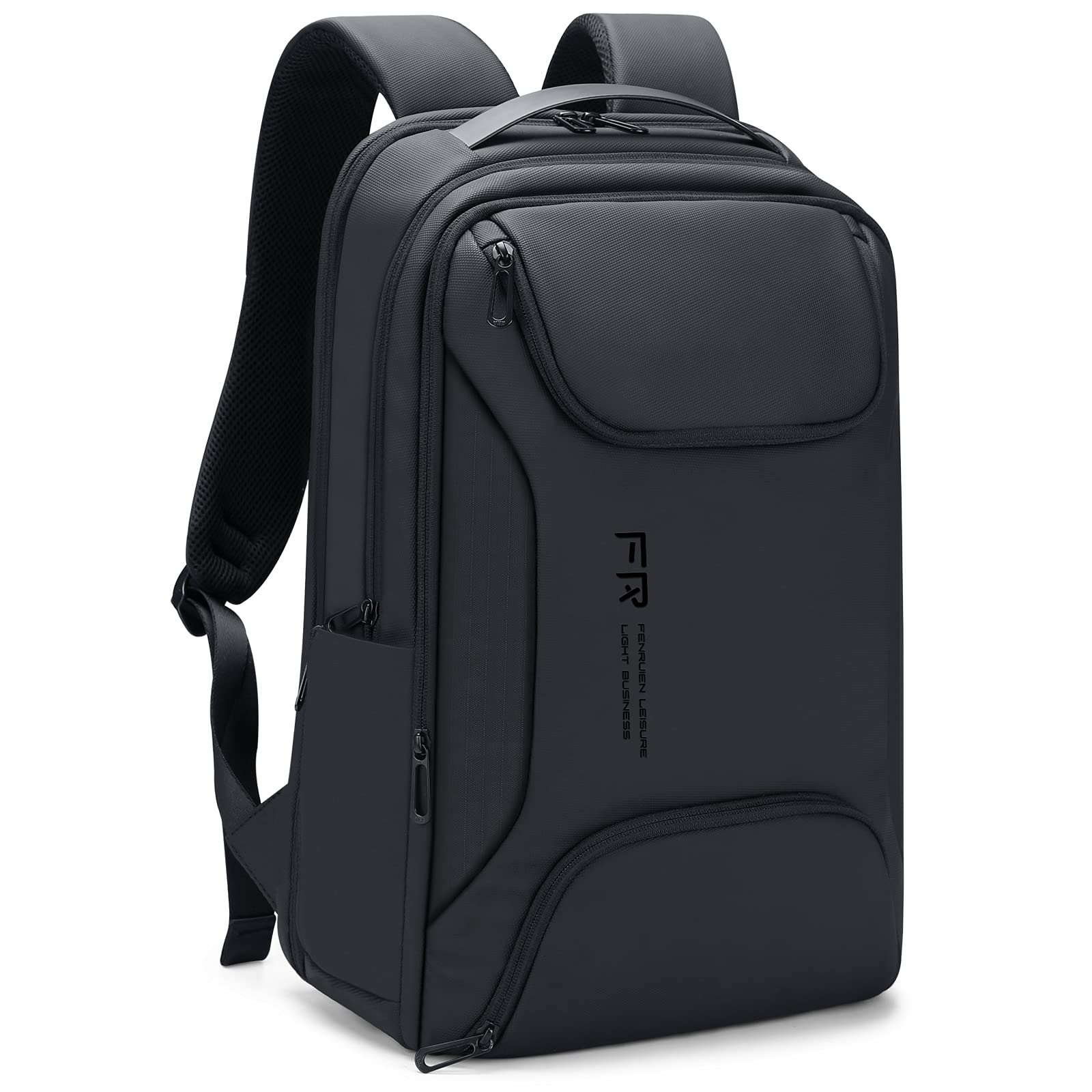 FENRUIEN Business Laptop Backpack for Men Fits 15.6 Inch, 4-layer Waterproof Backpack Computer Bag Daily with USB Charging for School Work Office College Airplane