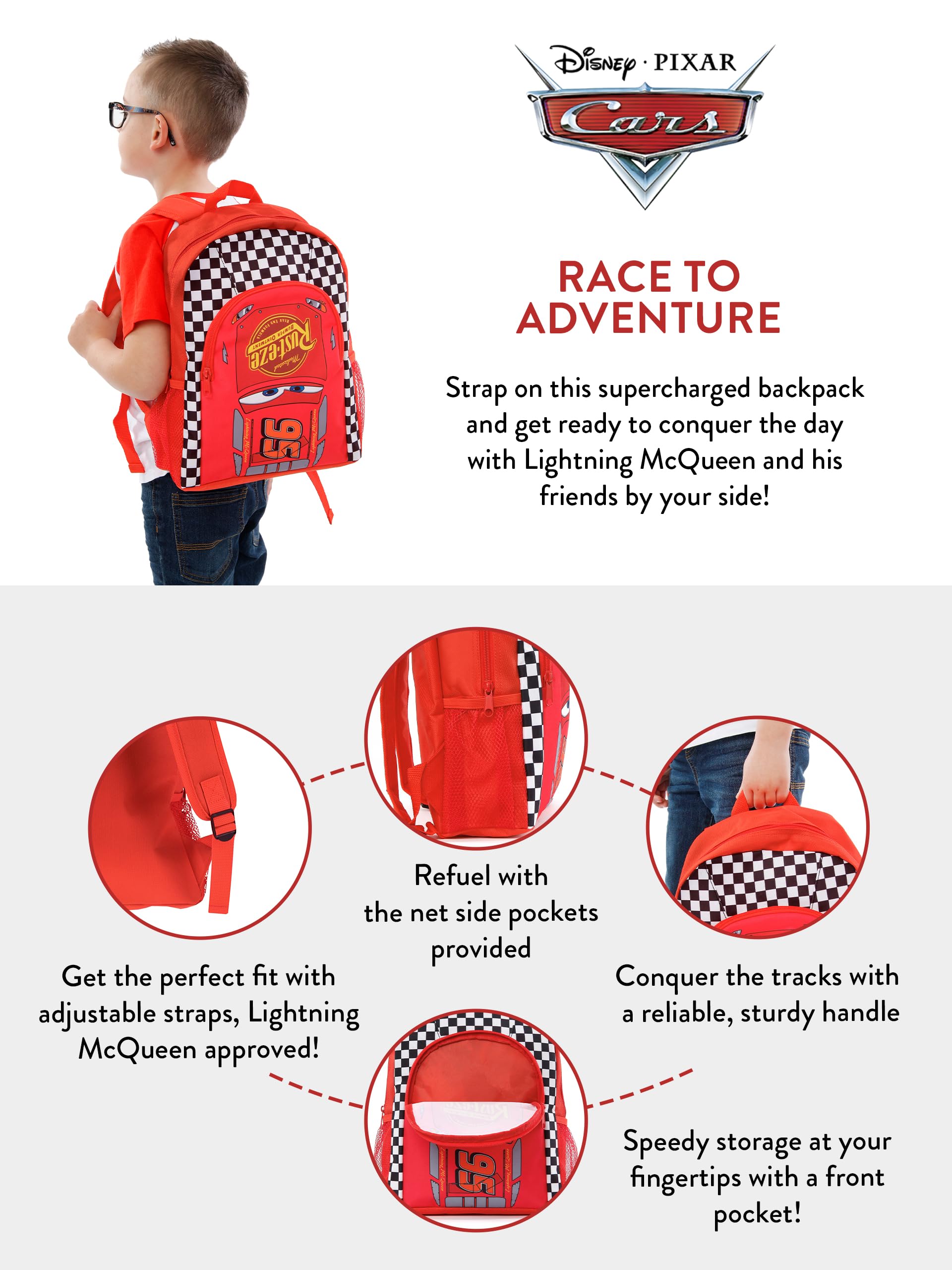 Disney Cars Boys Cars Lightning McQueen Backpack