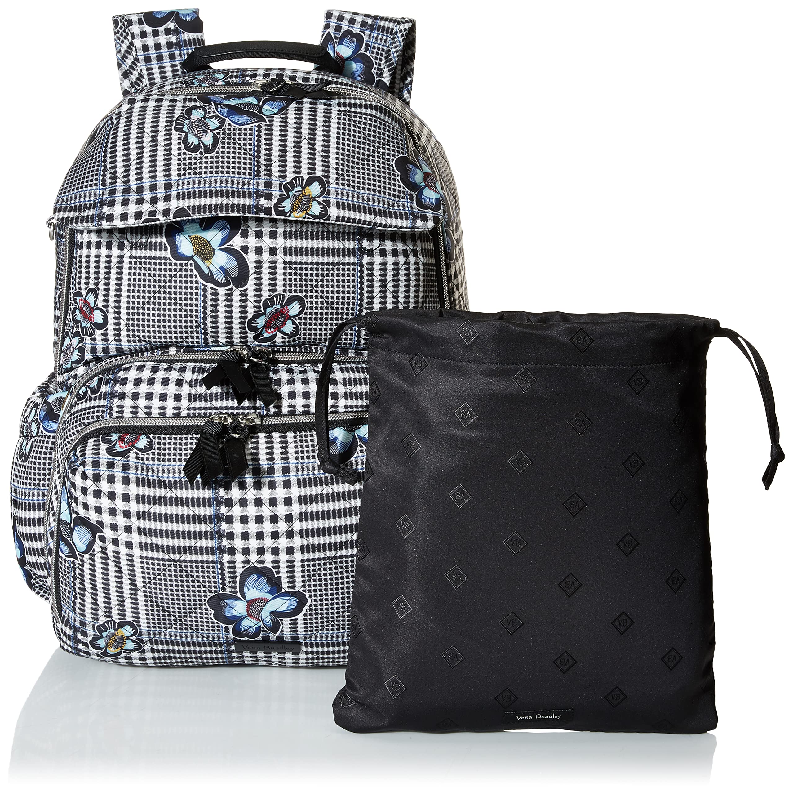 Vera Bradley Performance Twill Backpack Baby Diaper Bag, Black,One Size