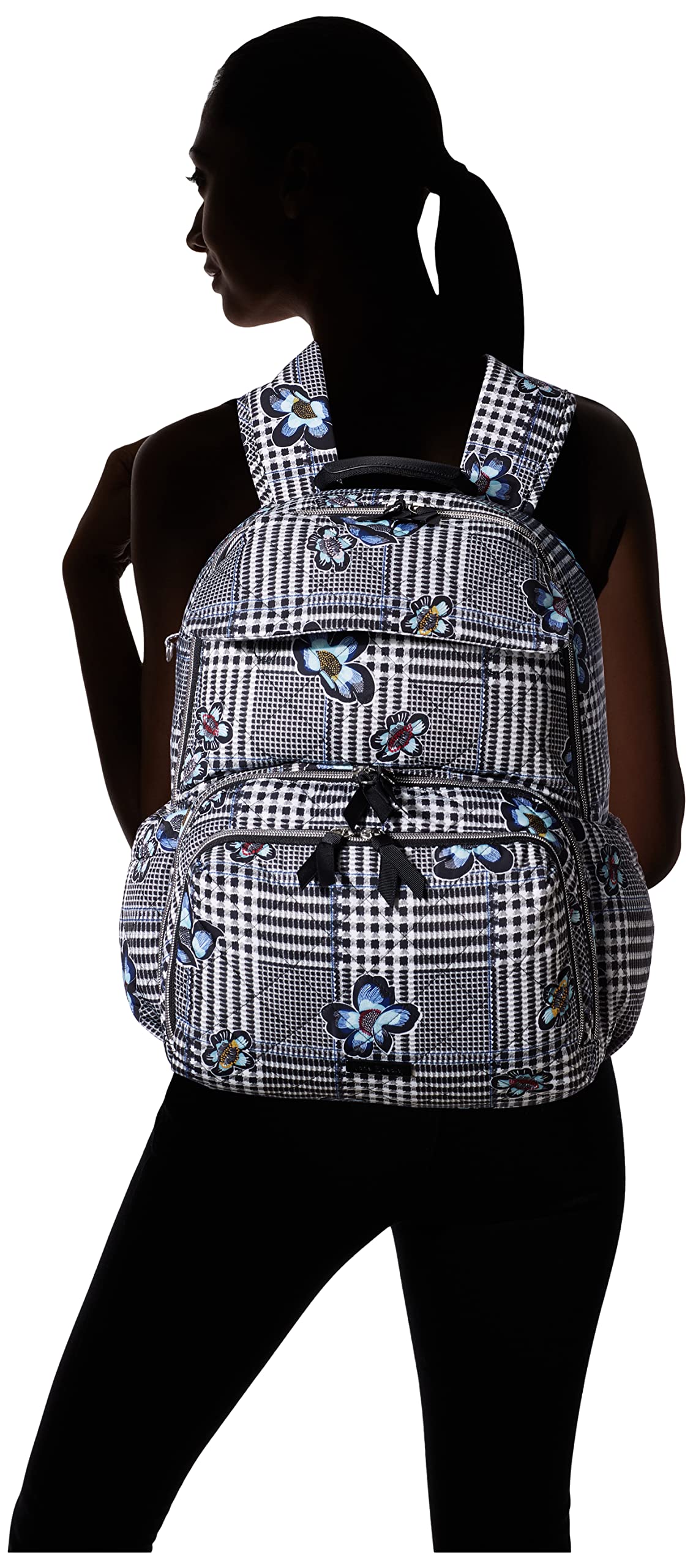 Vera Bradley Performance Twill Backpack Baby Diaper Bag, Black,One Size