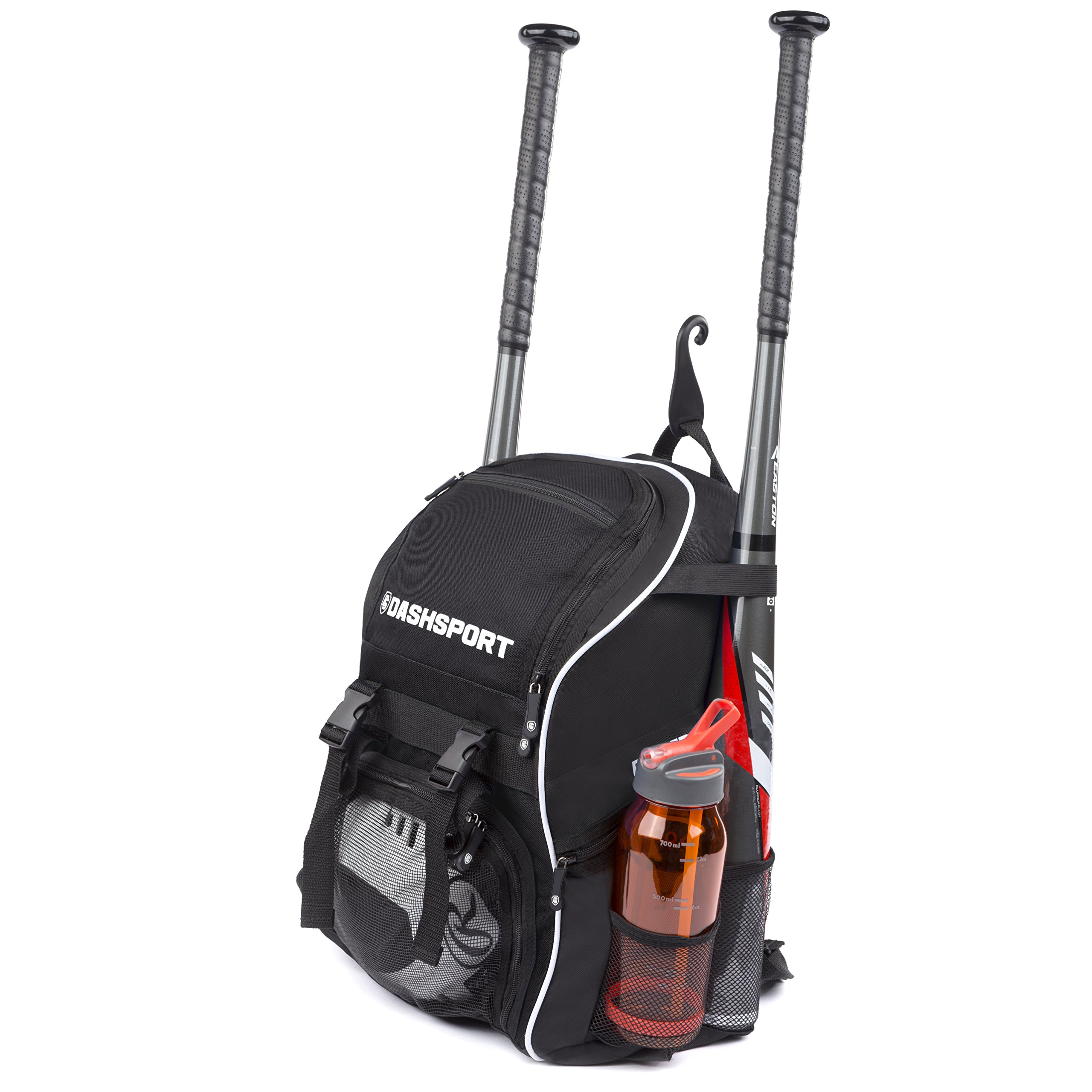 DashSport Baseball Bag Softball Backpack Bat Bag | T-Ball Equipment and Softball Bag | Bat Pack (Black)