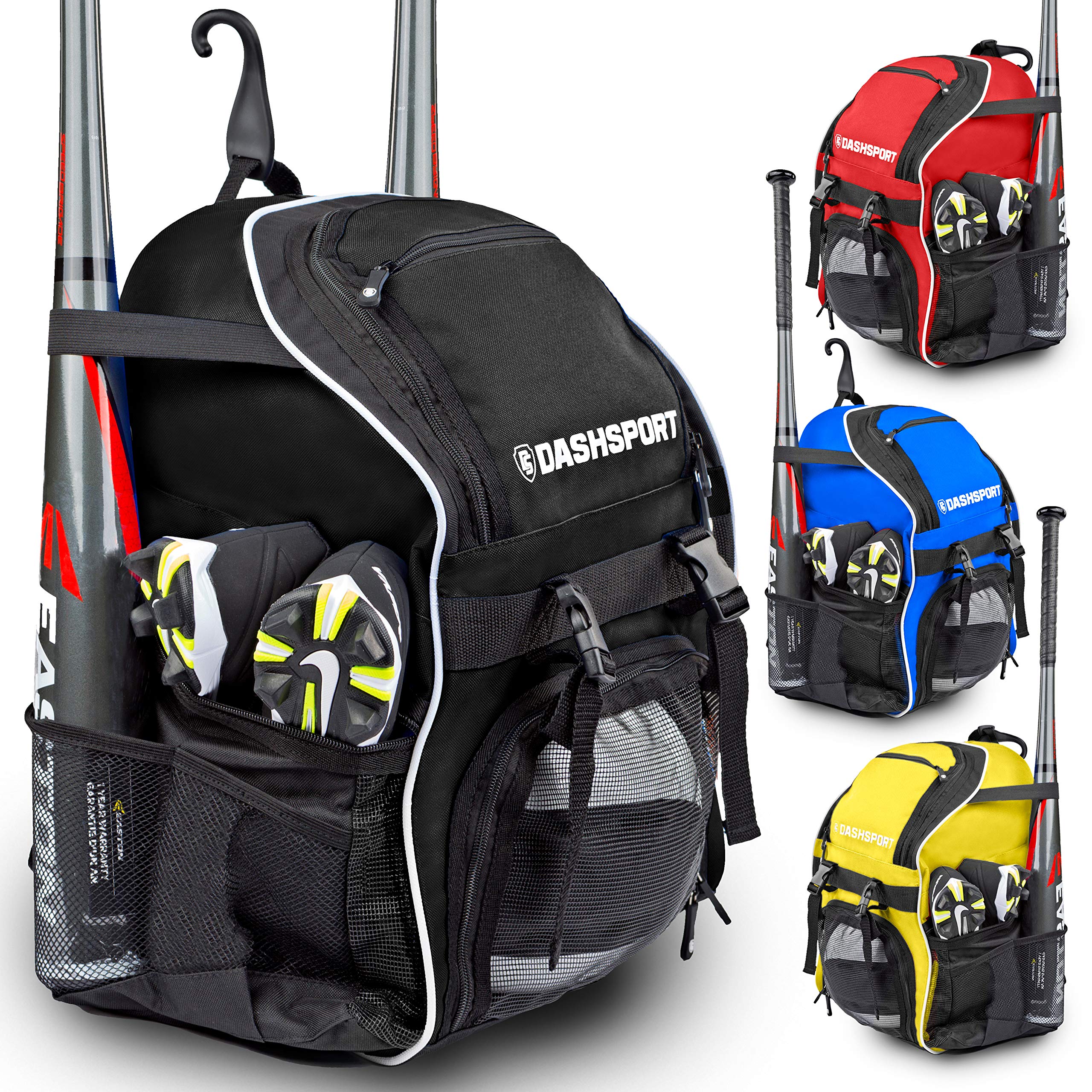 DashSport Baseball Bag Softball Backpack Bat Bag | T-Ball Equipment and Softball Bag | Bat Pack (Black)