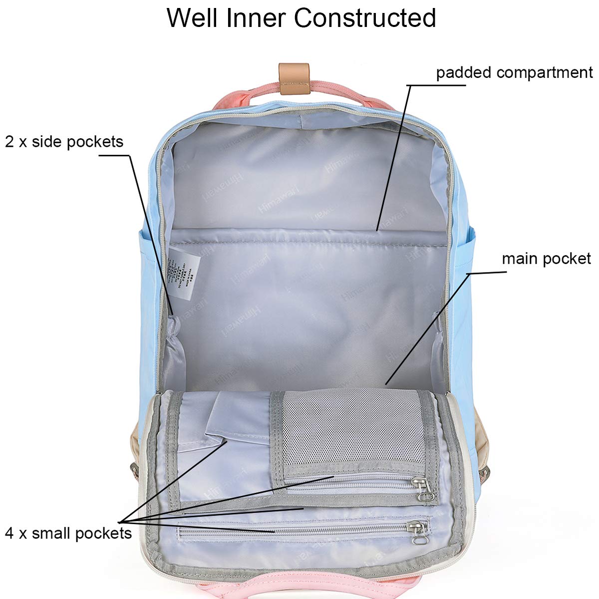 Himawari Backpack/Waterproof Backpack 14.9" College Vintage Travel Bag for Women,14inch Laptop for Student (HM-38#)