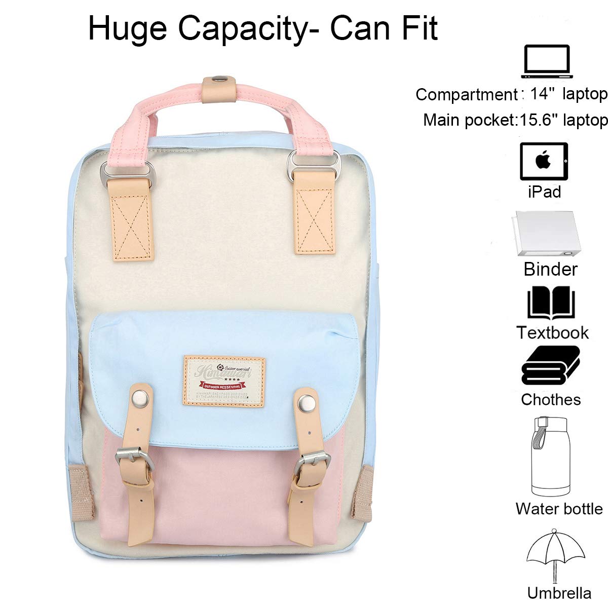 Himawari Backpack/Waterproof Backpack 14.9" College Vintage Travel Bag for Women,14inch Laptop for Student (HM-38#)