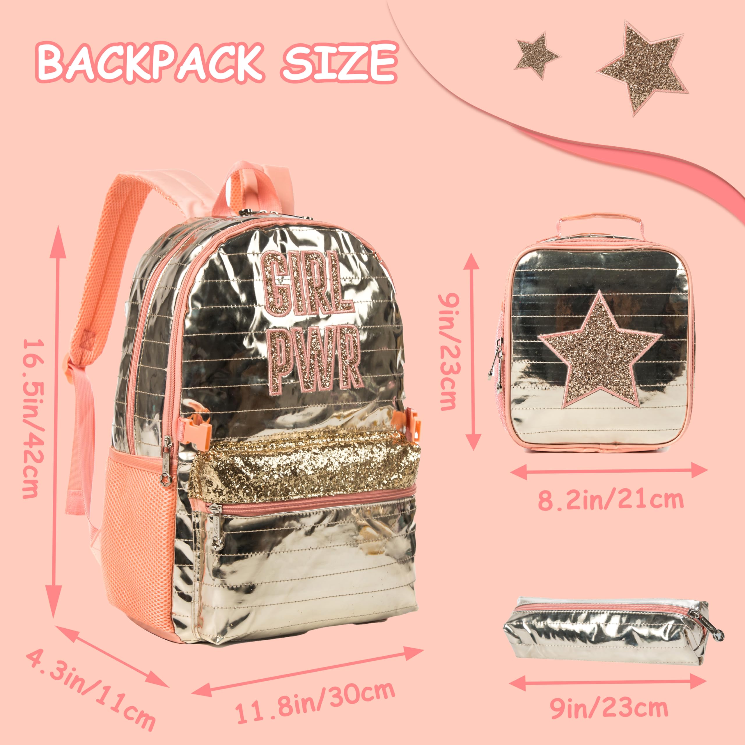 Backpack for Girls School Bag with Lunch Box Girls Backpack Set for Elementary Preschool Bookbag