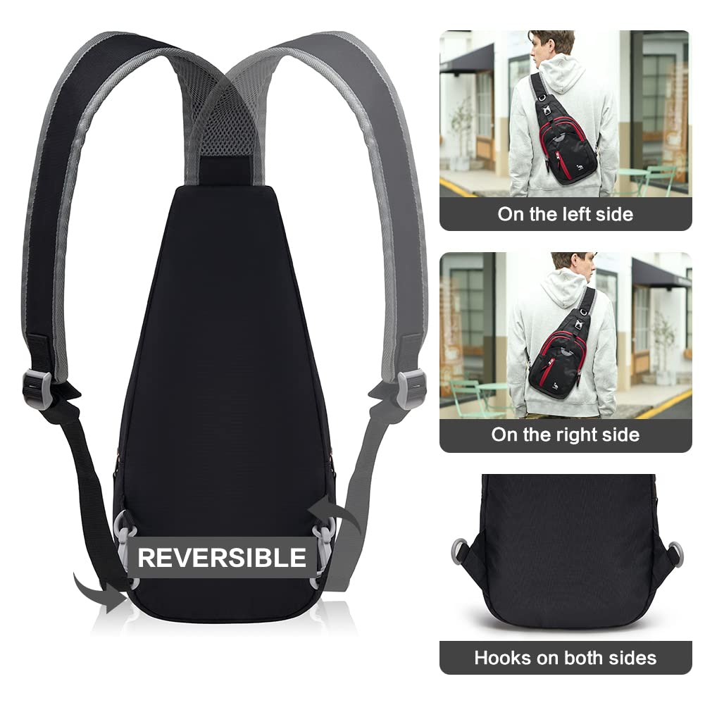 Kimlee Crossbody Pack Chest Shoulder Sling Backpack One Strap Lightweight Pouch Day Bag for Outdoor