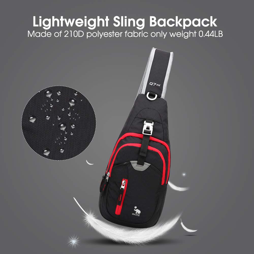 Kimlee Crossbody Pack Chest Shoulder Sling Backpack One Strap Lightweight Pouch Day Bag for Outdoor