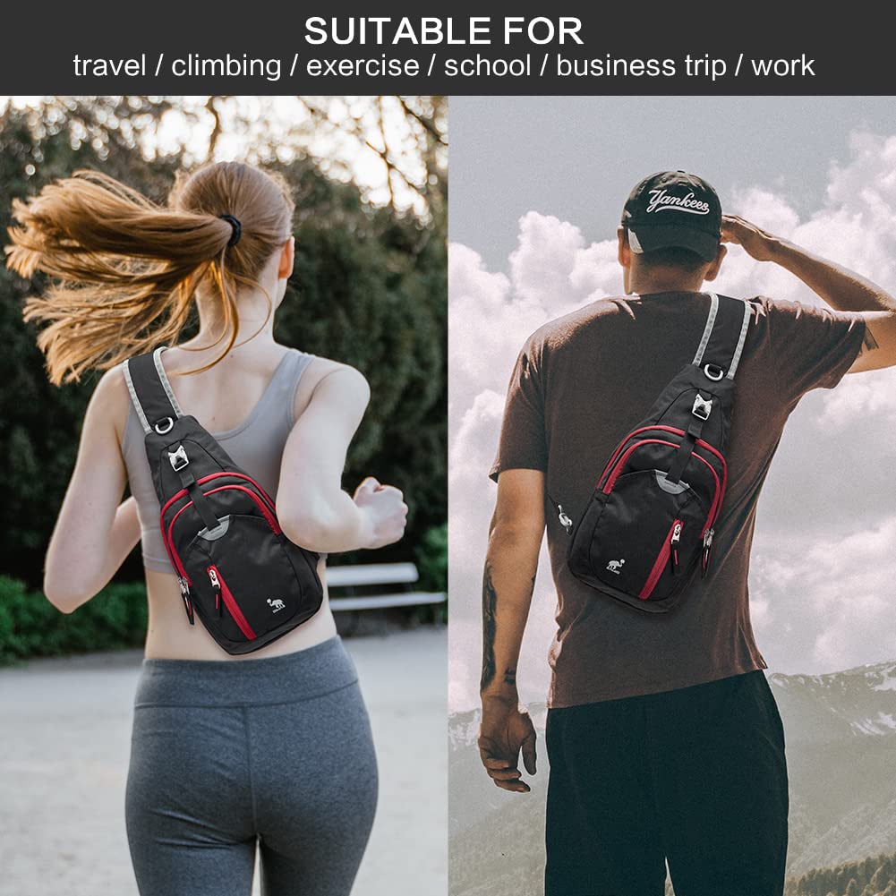 Kimlee Crossbody Pack Chest Shoulder Sling Backpack One Strap Lightweight Pouch Day Bag for Outdoor