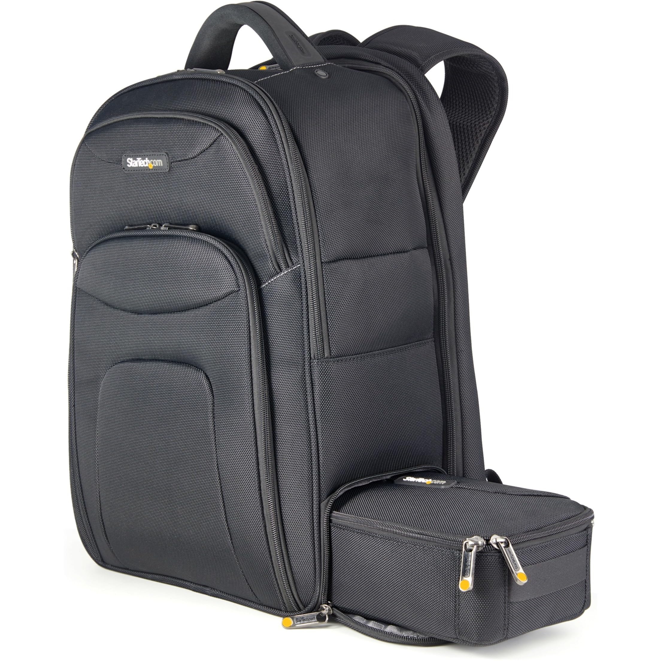 StarTech.com Unisex Backpack Ergonomic Computer Bag with Removable Accessory Case-Laptop/Tablet Pockets-Nylon, Black, 17.3" Professional IT Tech Work/Travel/Commute (NTBKBAG173)