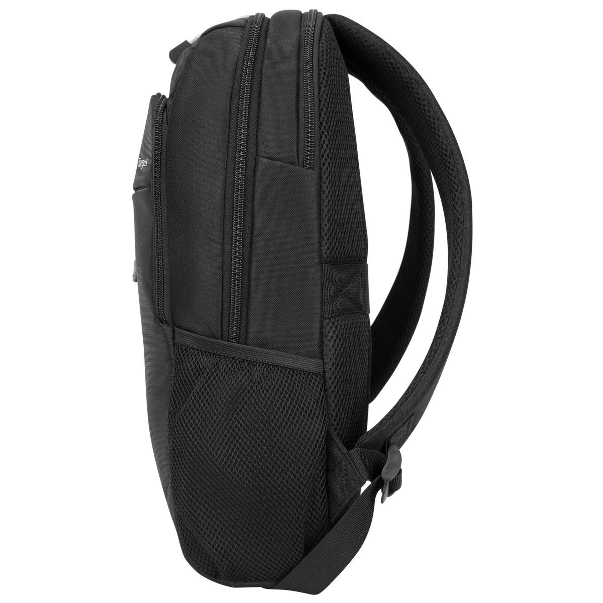 Targus Intellect Advanced Laptop Backpack for Lightweight Water-Resistant Slim Travel with Padded Back Support, Quick Access Stash Pouch, Protective Sleeve for 15.6-Inch, Black (TSB968GL)
