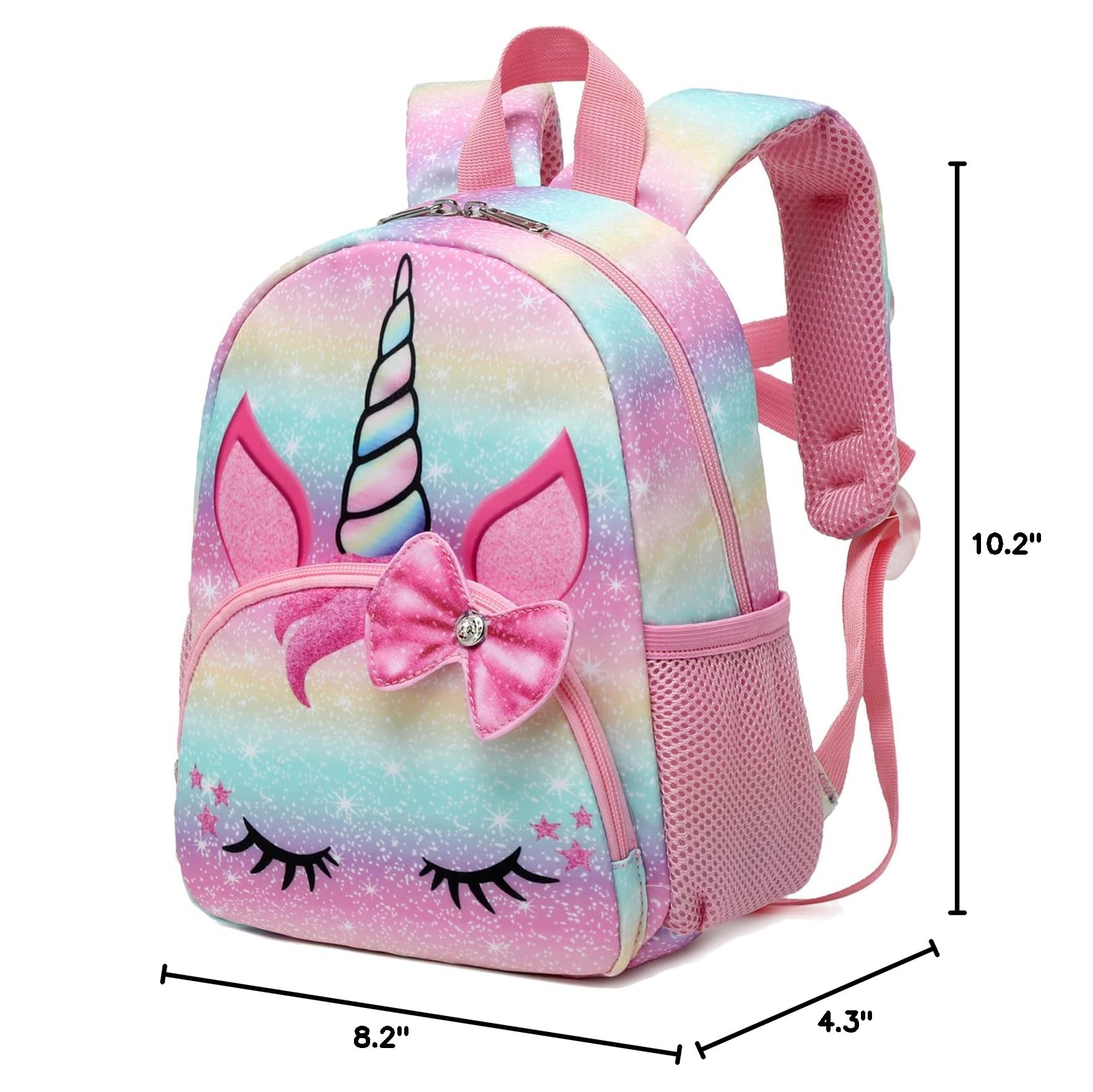 OctSky Unicorn Toddler Backpack Girls Mini Backpack for Kids, Lightweight Preschool Backpack for Kindergarten Little Girls Bookbag With Chest Strap Mini