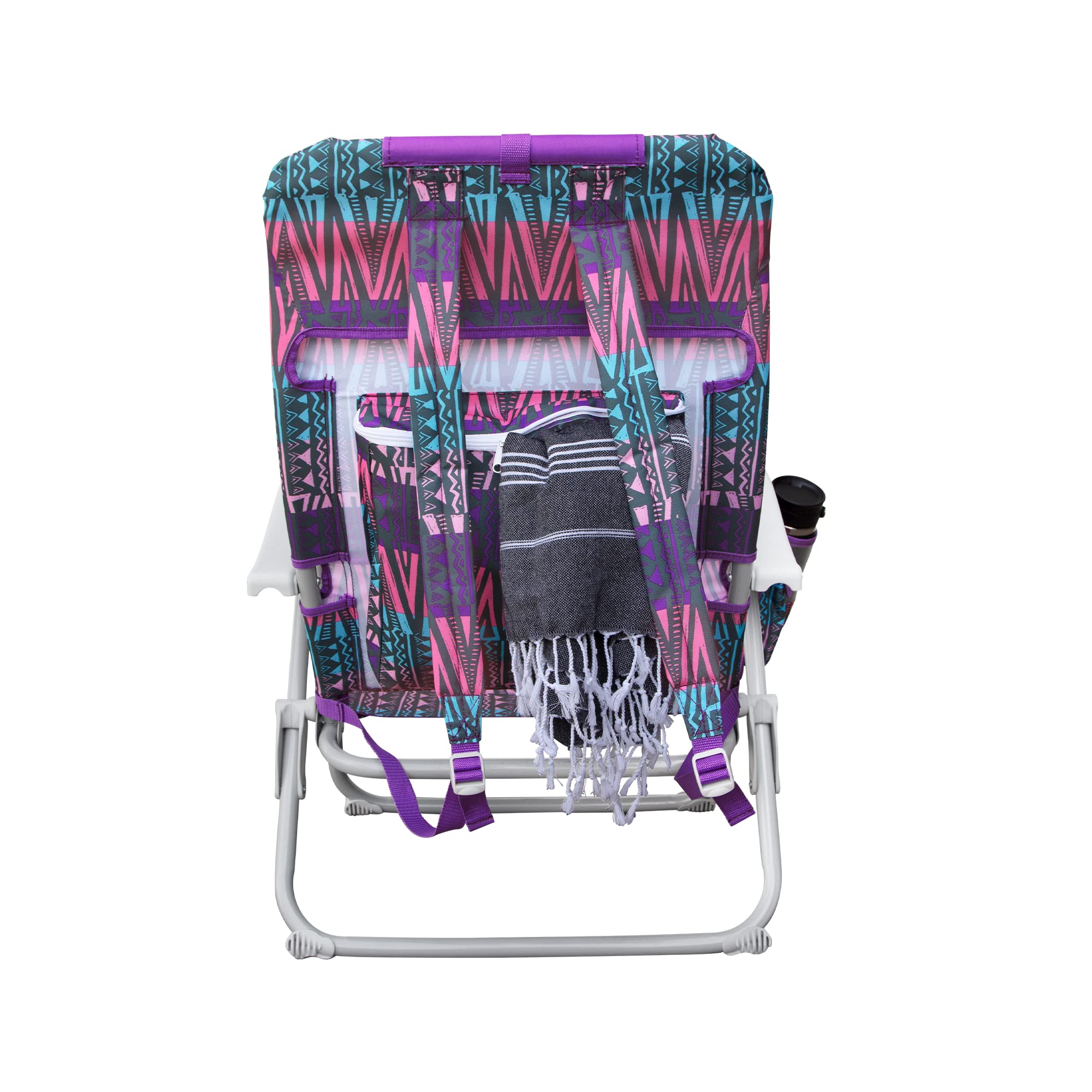 Hurley Backpack Beach Chair, One Size, Pink Violet
