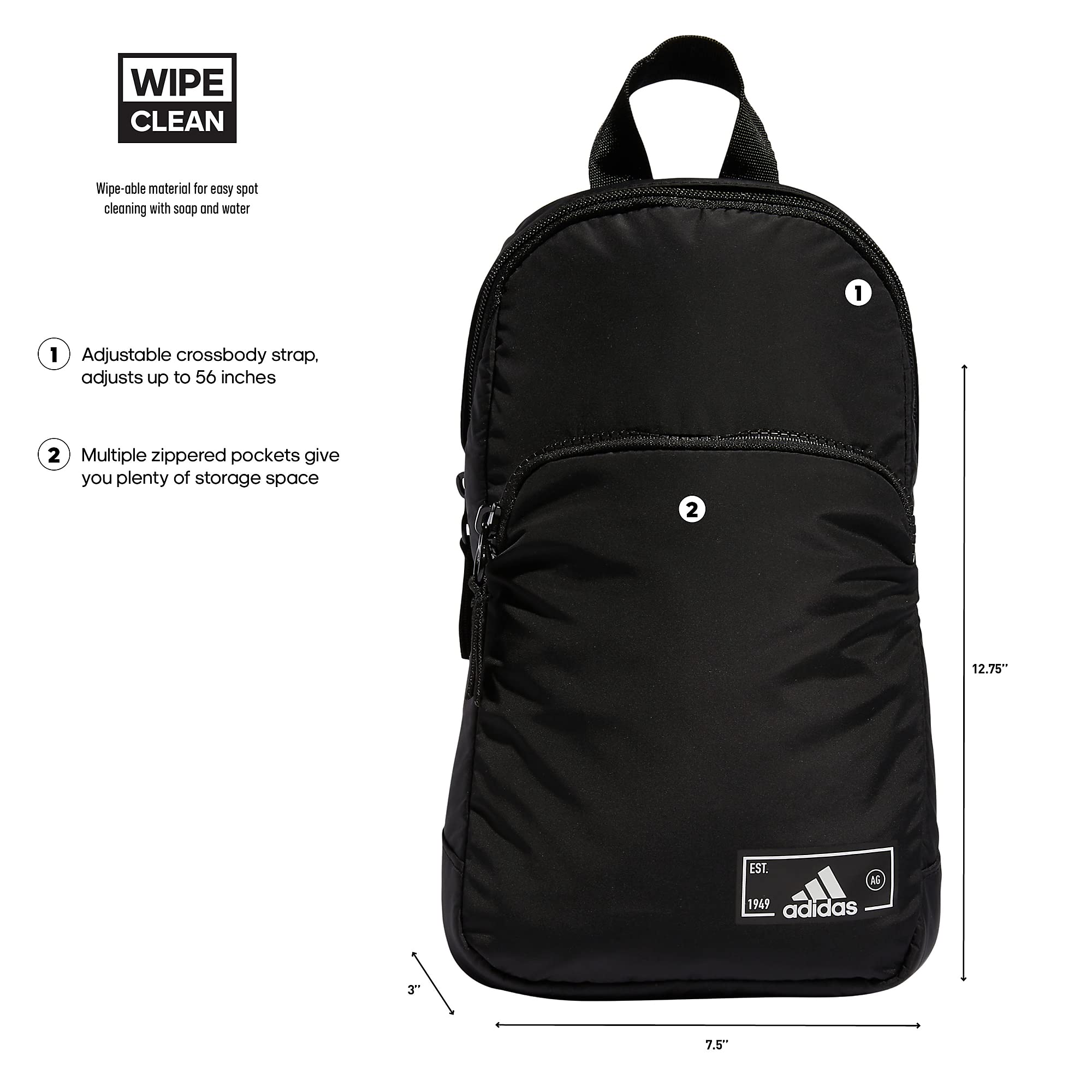 adidas Essentials 2 Sling Crossbody Bag, Black