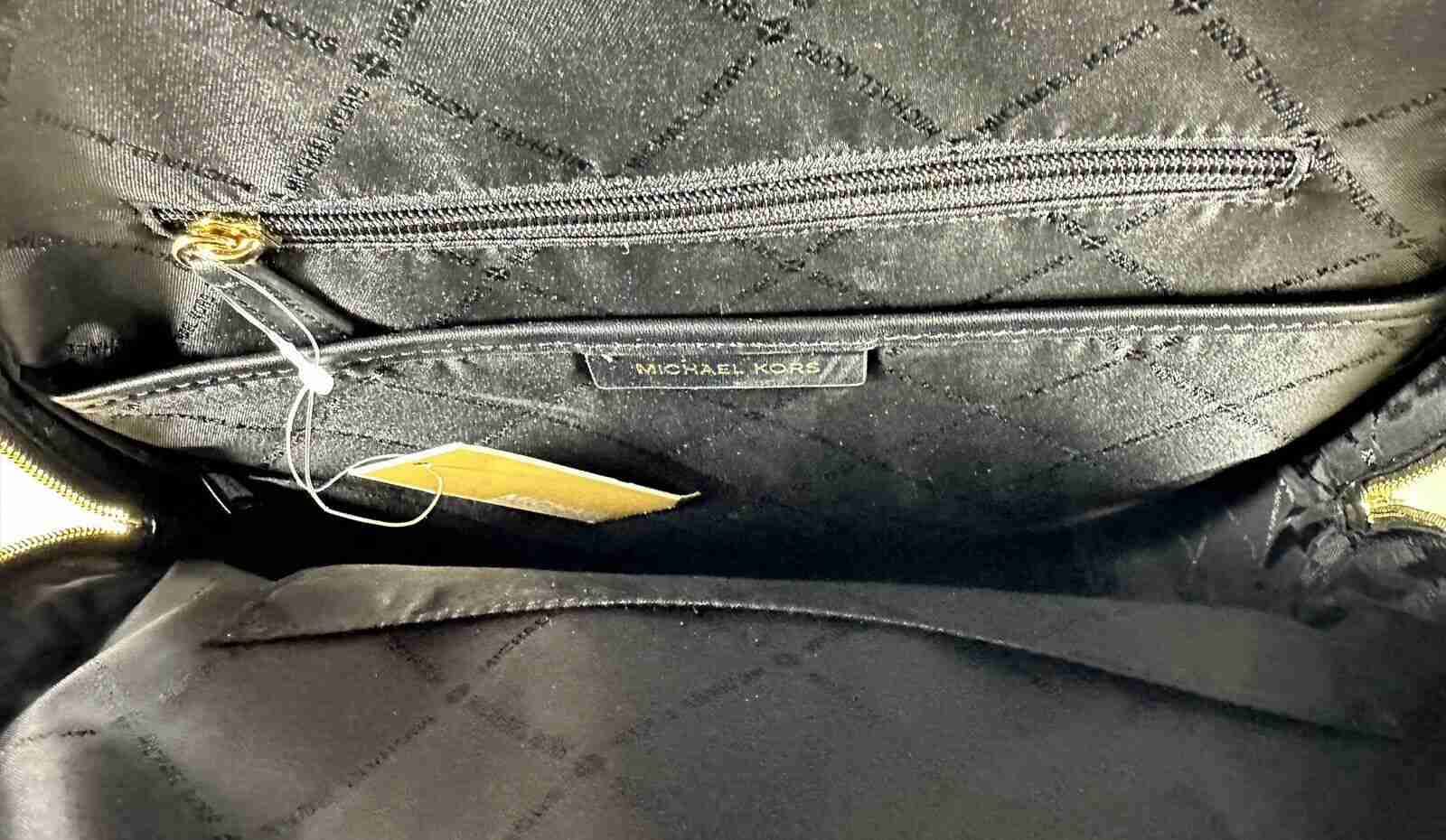 Michael Kors Jaycee Large 2 Zip Pocket Backpack Leather (Black)