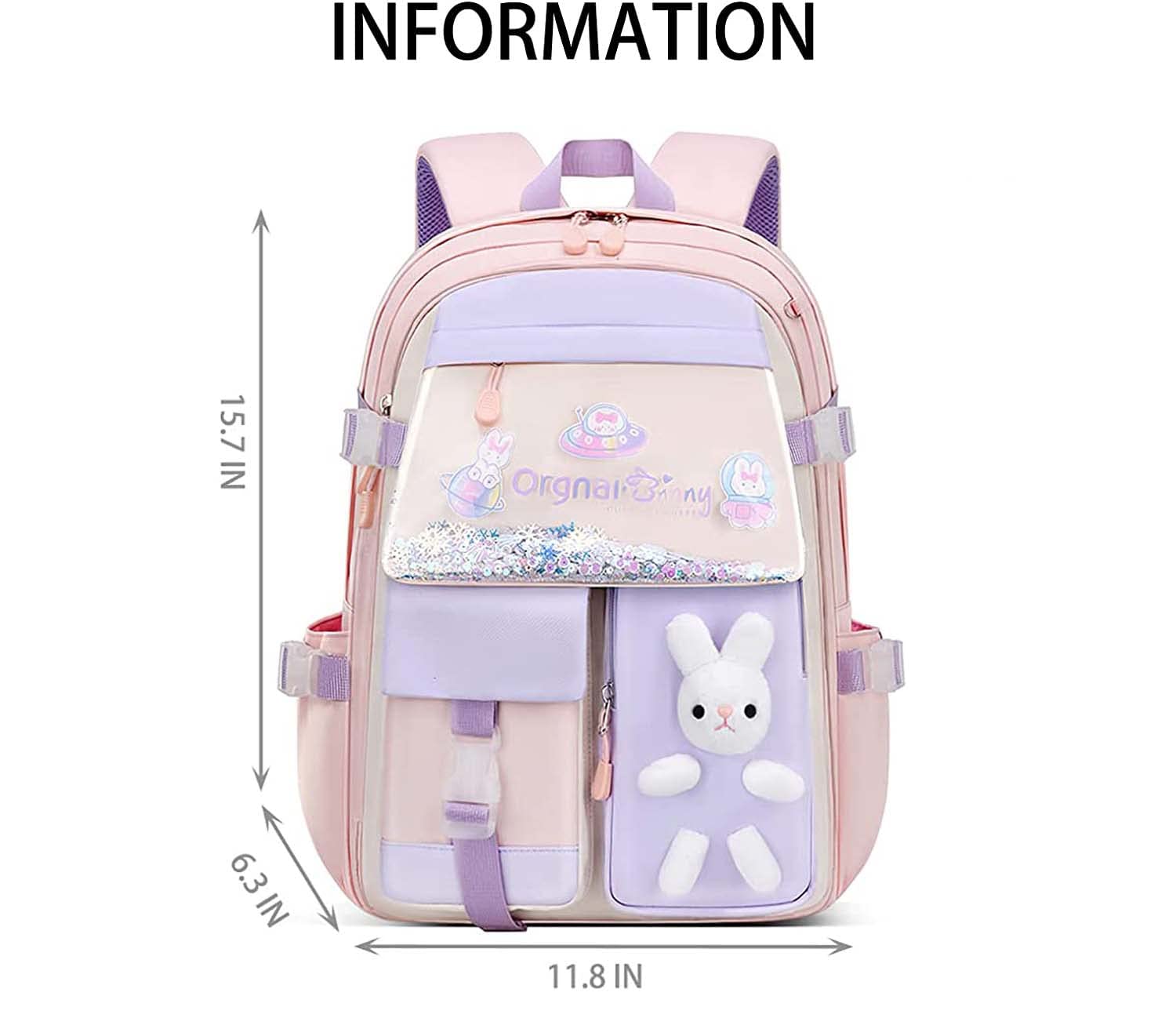 Cute Backpack Travel Bookbag for Women & Men Boys Girls School College Students Backpack Durable Water Resistant Pink-B Large