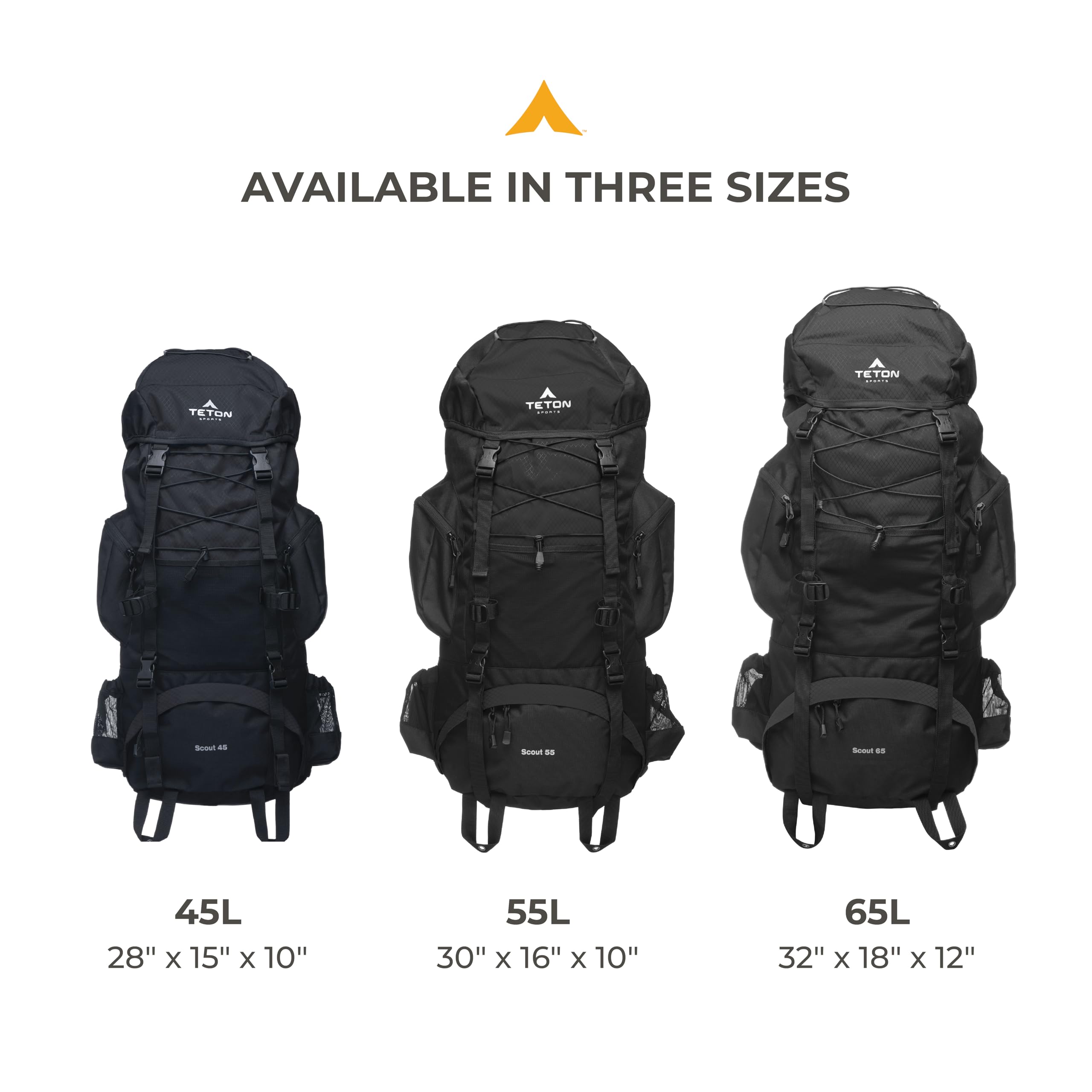 TETON Sports Scout Internal Frame Backpack - High-Performance Hiking, Camping & Travel - Water Bladder Storage & Rain Cover Repellant - Adjustable Gear for Sleeping Bag Backpacking - Huckleberry, 55L