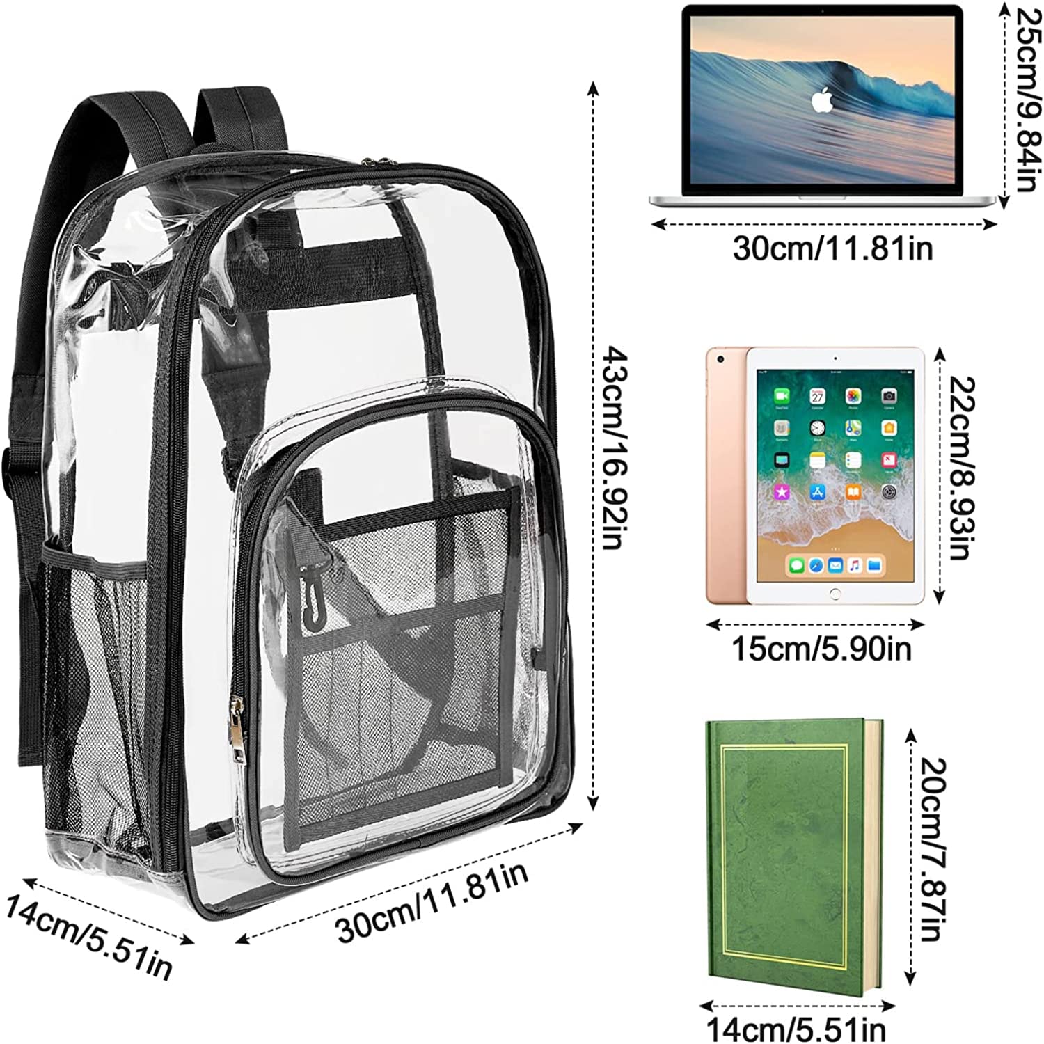 XINDONGSHENG Clear Backpack Heavy Duty PVC Transparent Backpack Give Children's dinosaur pen bag (random pattern)*1+ stickers*50