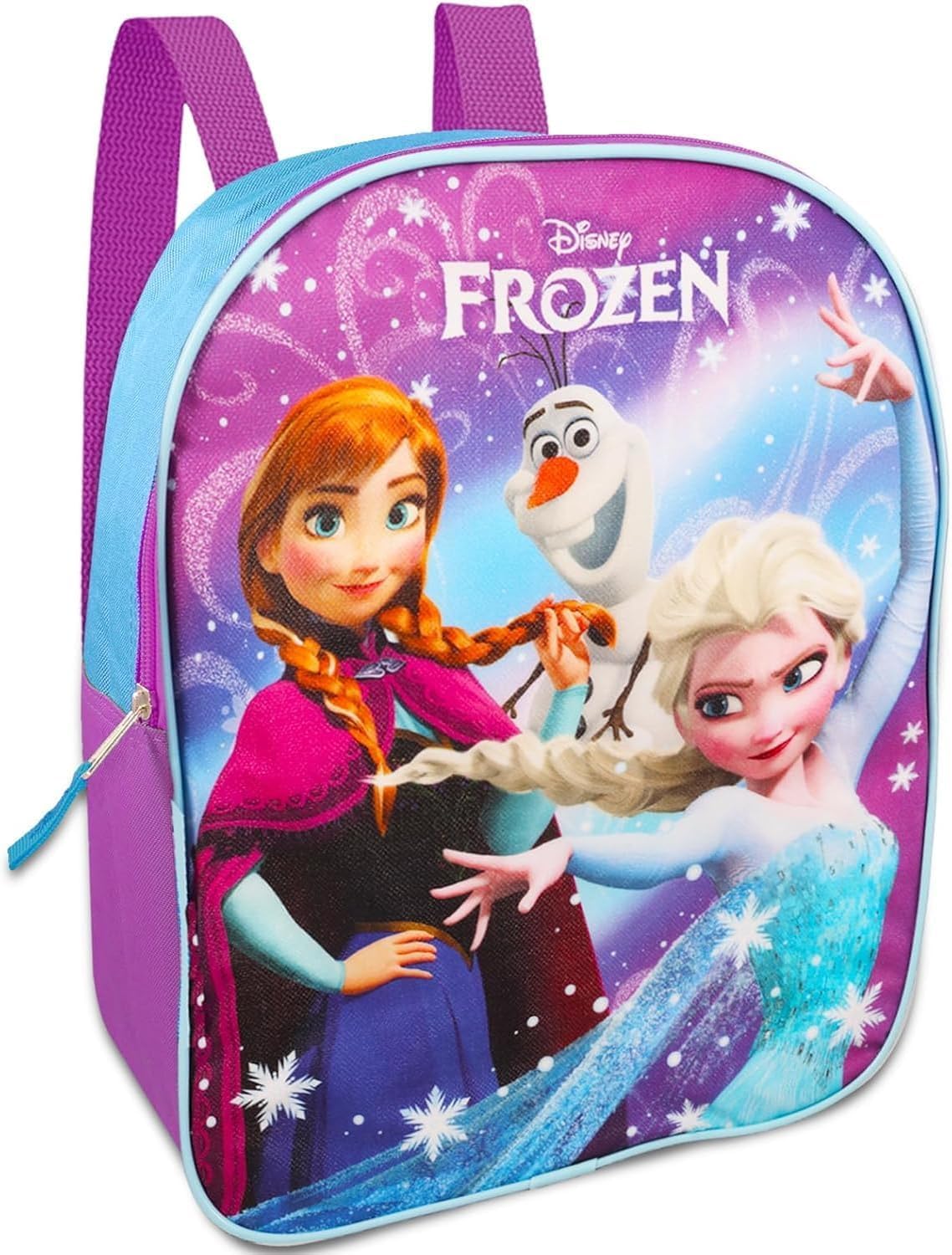 Disney Frozen Mini Backpack and Lunch Box Bundle with Stickers, 11" (Frozen Preschool Toddler Set)