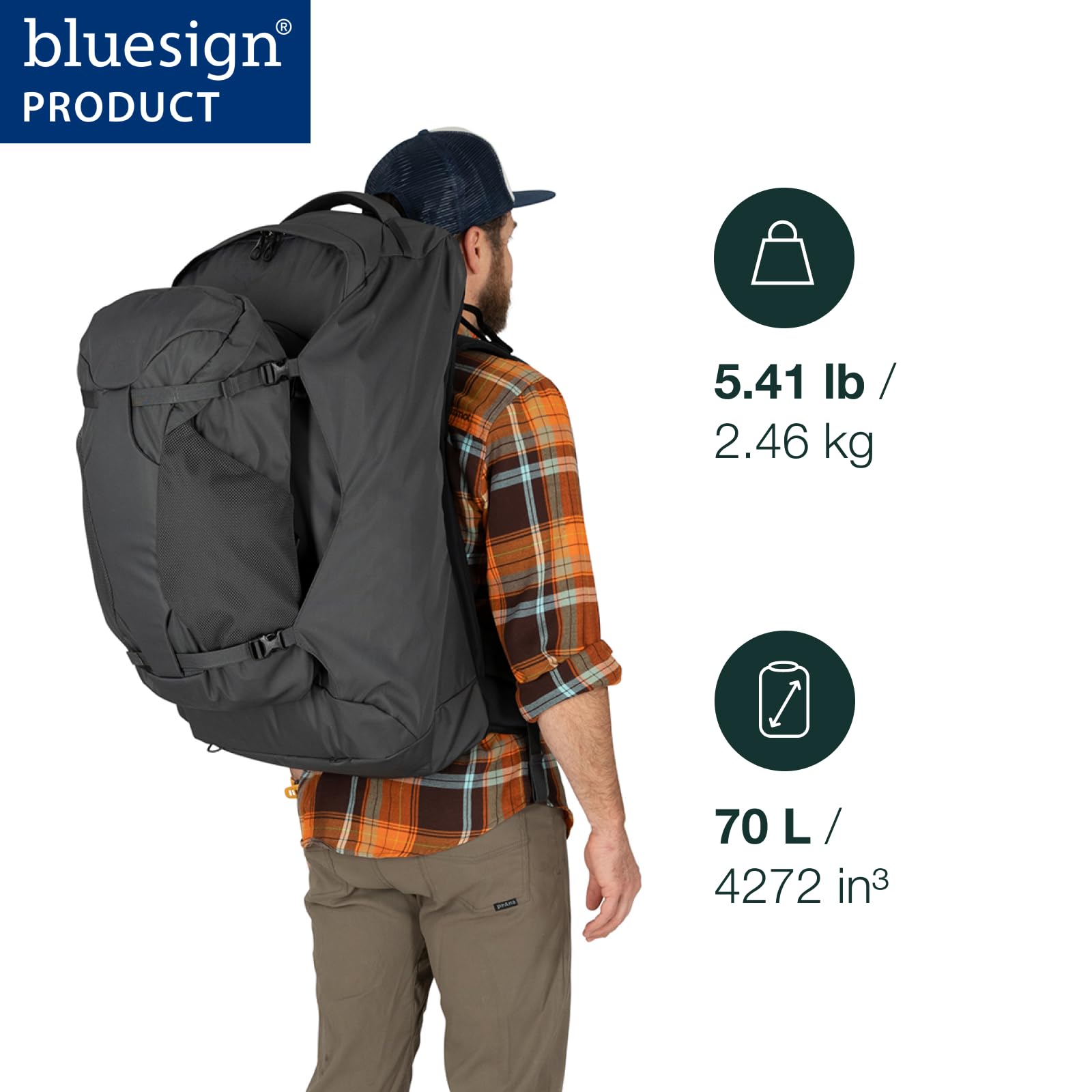 Osprey 10003681 Farpoint 70 Tunnel Vision Grey O/S