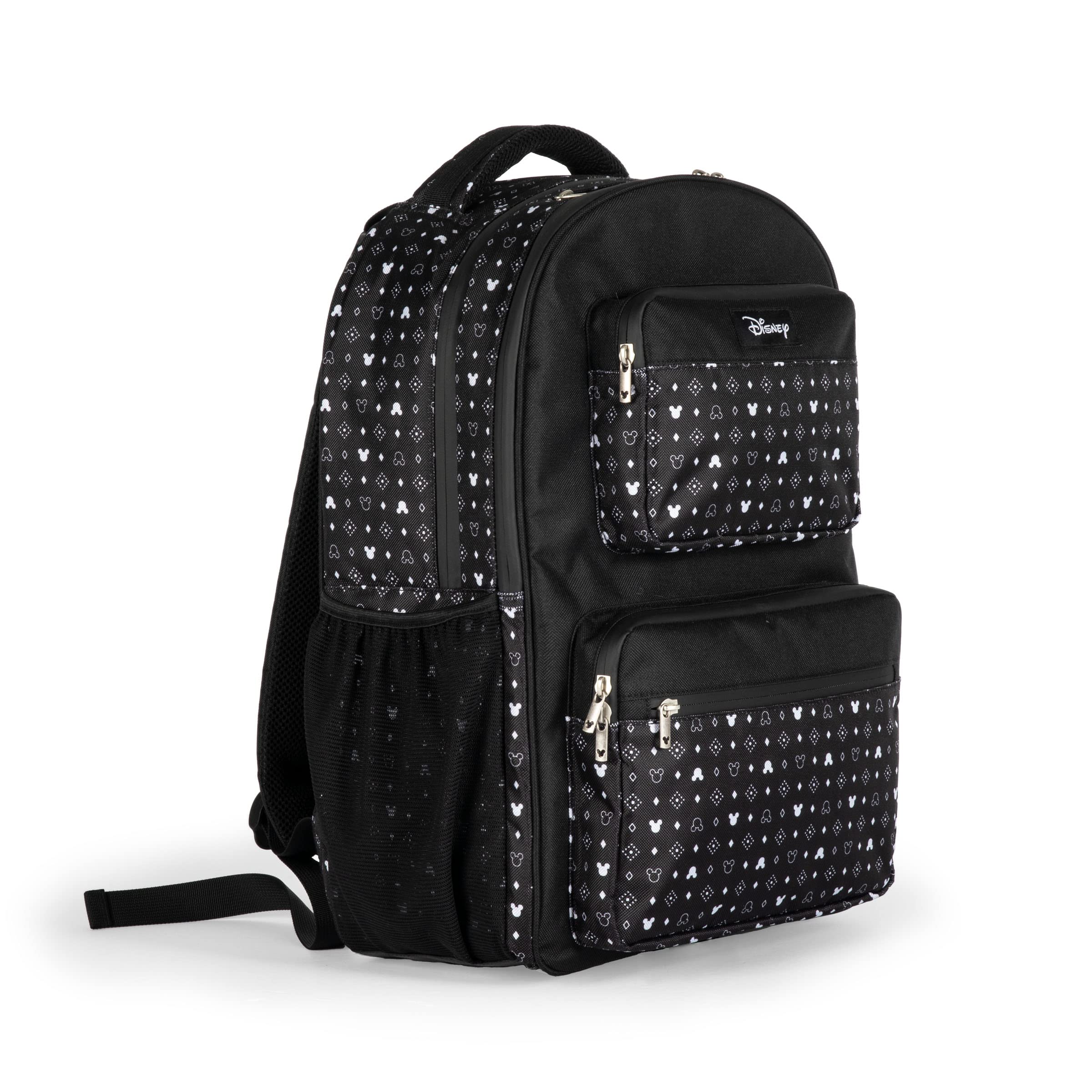 ONIVA - a Picnic Time brand - Disney Classic Mickey Mouse Park Tripper Day Bag - Cooler Backpack - Soft Cooler Backpack - Insulated Lunch Bag, (Black with White Pattern)