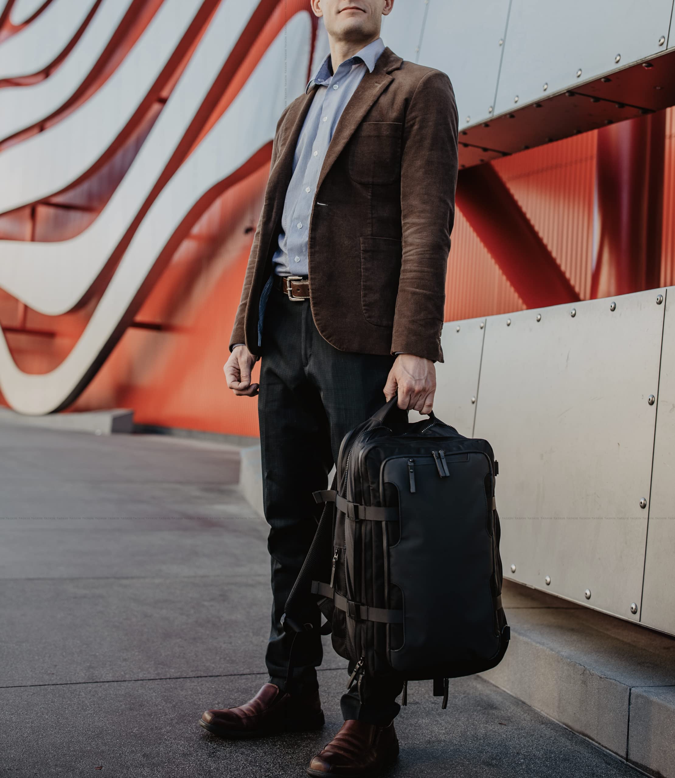 New | Carry-on Large Travel Backpack for Men | Double Expandable Convertible 20L/30L/40L | by Taskin San Francisco | Gen 3