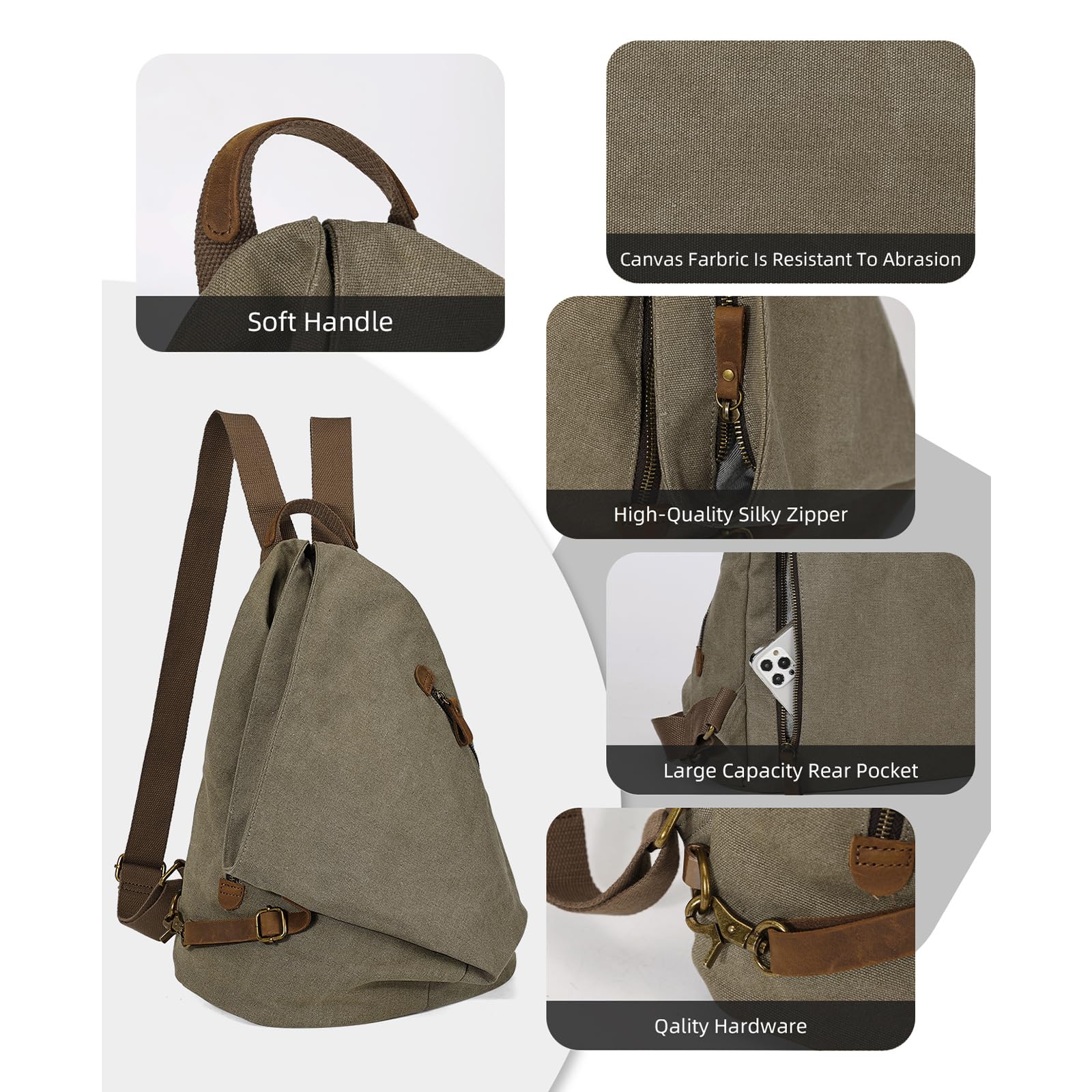 Canvas Vintage Backpack β Large Casual Daypack Outdoor Travel Rucksack Hiking Backpacks for Men Women