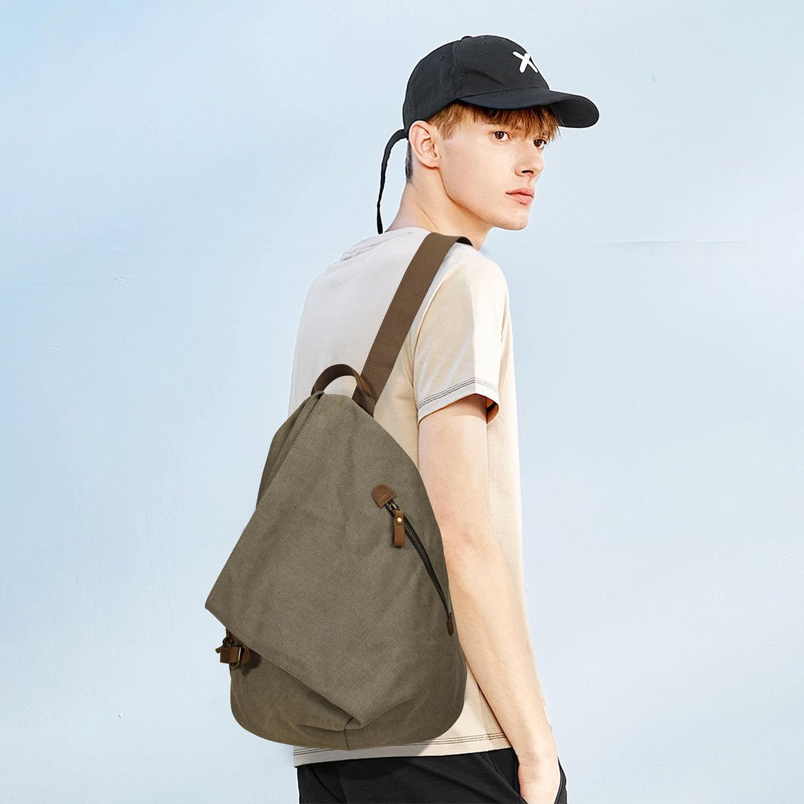 Canvas Vintage Backpack β Large Casual Daypack Outdoor Travel Rucksack Hiking Backpacks for Men Women