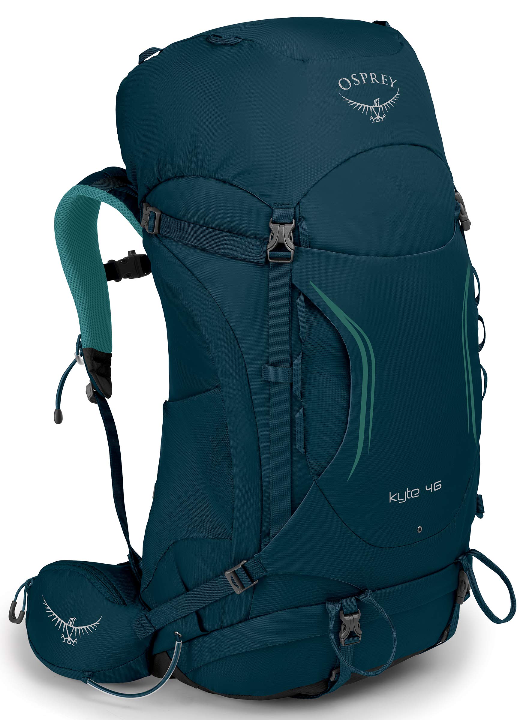 Osprey Kyte 46 Women's Backpacking Backpack, Ice Lake Green, X-Small/Small