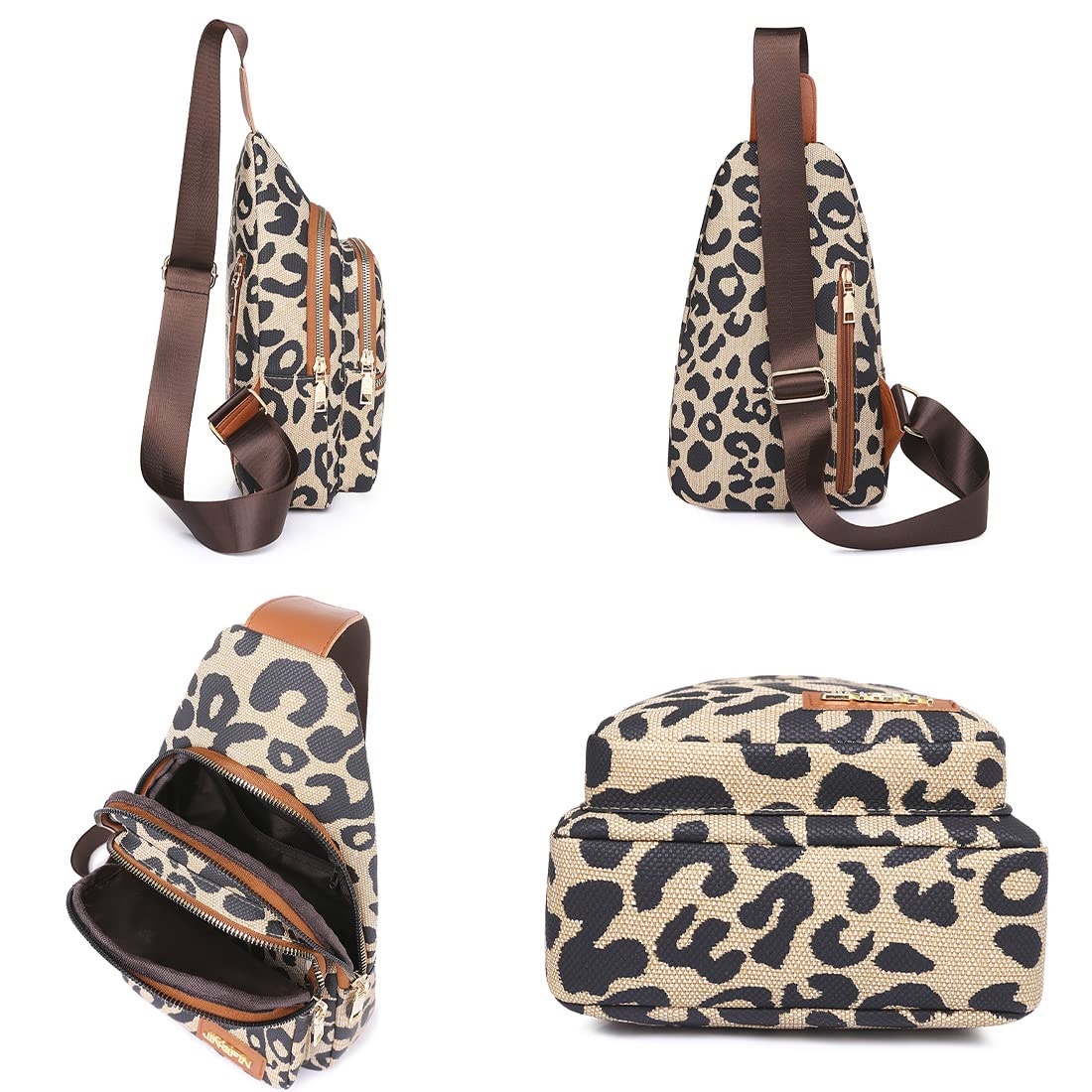 Multipurpose Leather Sling Bag, Shoulder Sling Bag, Crossbody Sling Backpack for Women, Fits 7.9 inch Tablet