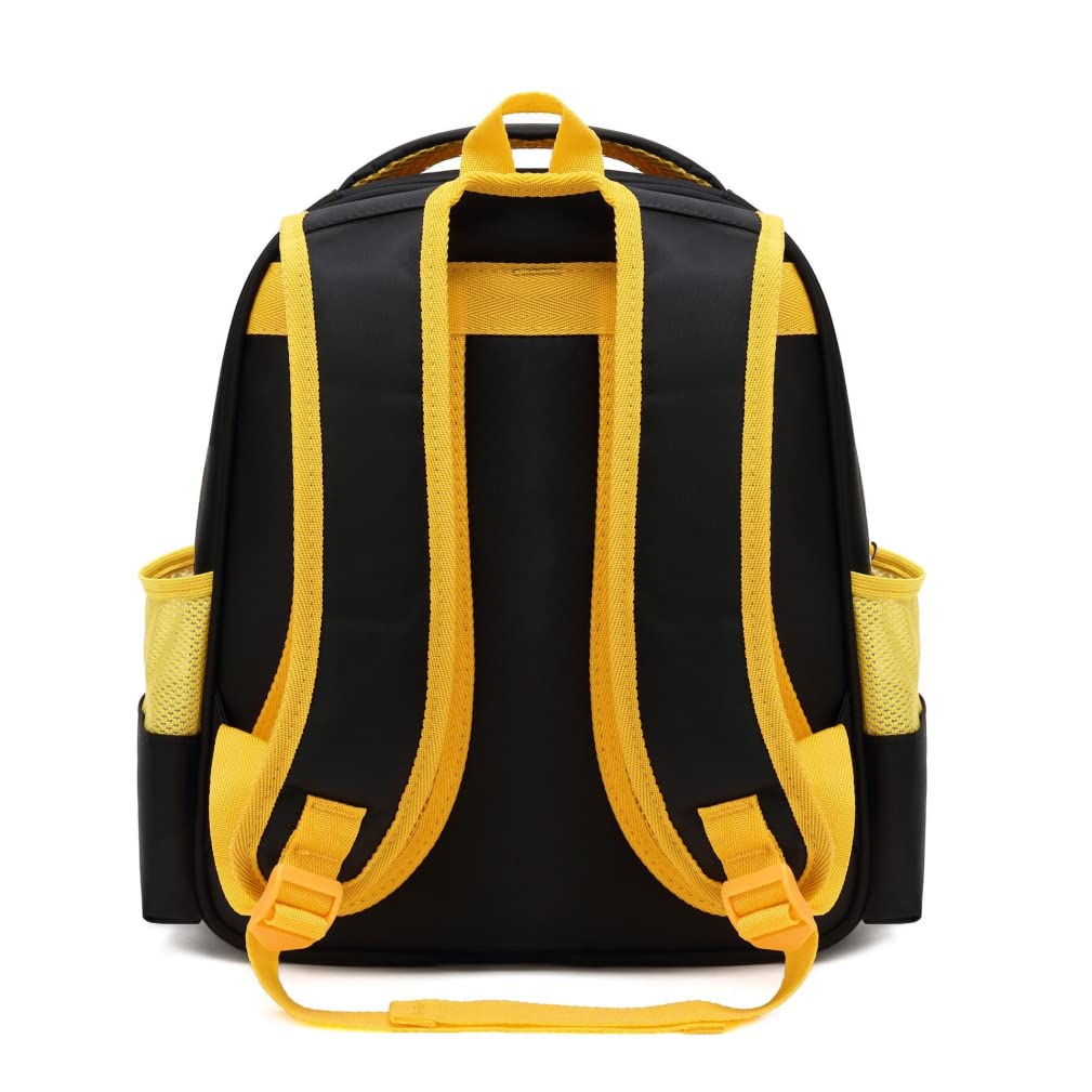 Toddler Kid Boys 3D Print Comic Cartoon Comic Kindergarten Children Snack Backpack for 3-6 Years (Yellow)