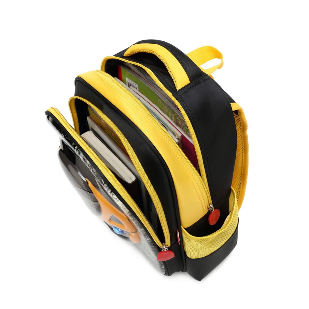 Toddler Kid Boys 3D Print Comic Cartoon Comic Kindergarten Children Snack Backpack for 3-6 Years (Yellow)